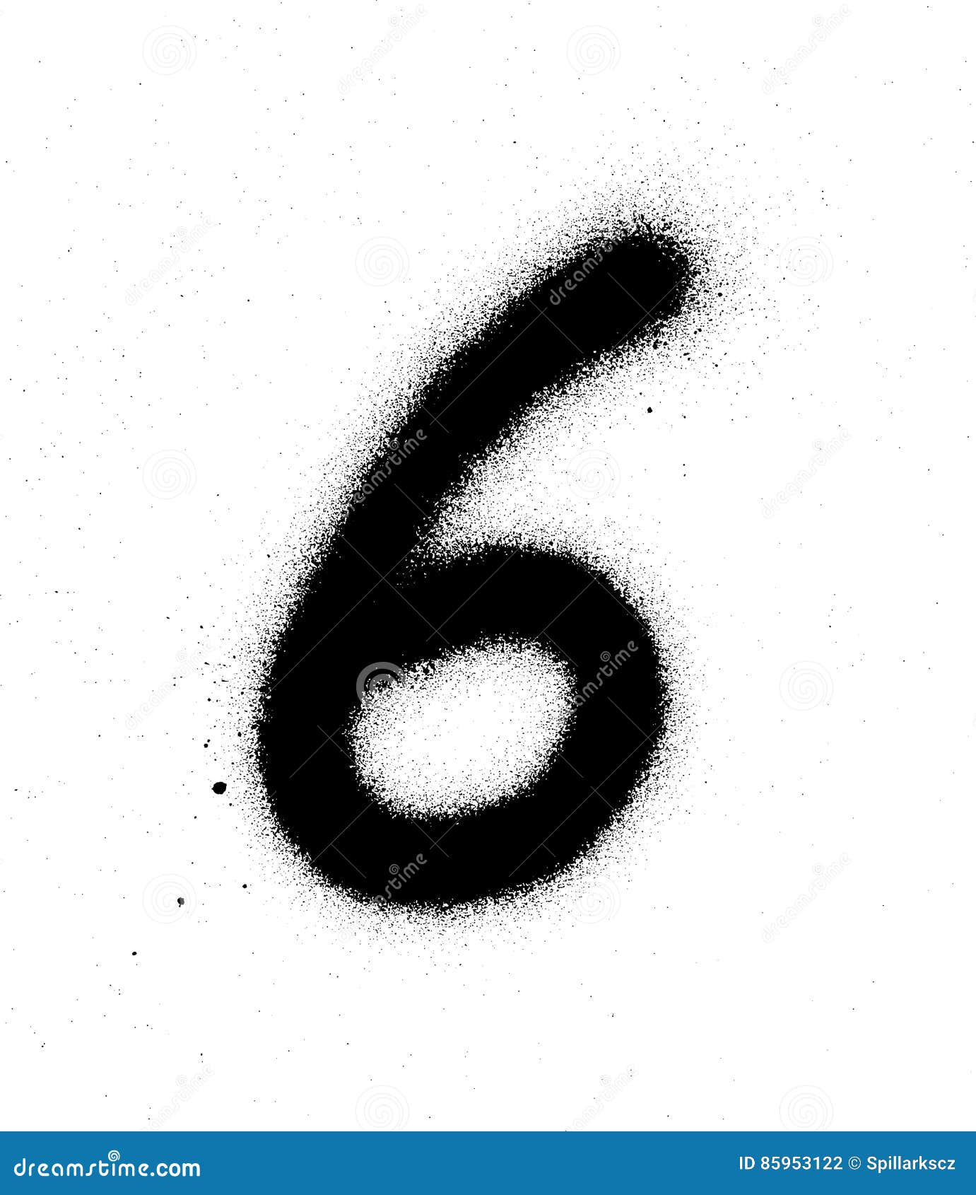 Graffiti Sprayed Number 6 Six in Black on White Stock Vector ...