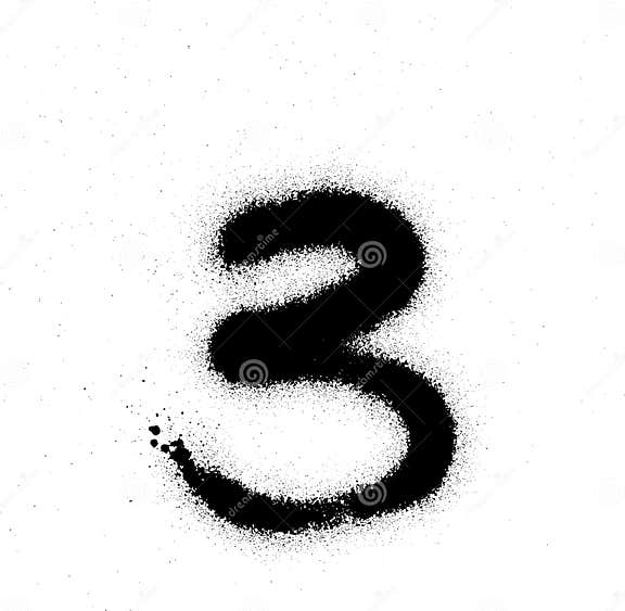 Graffiti Sprayed Number 3 Three in Black on White Stock Vector ...