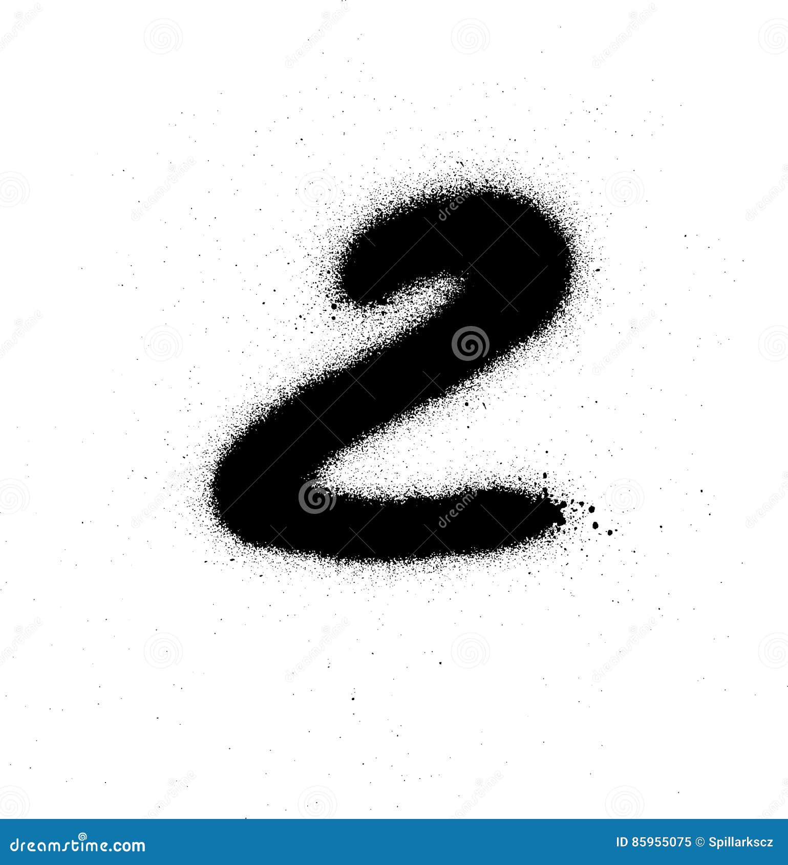 Graffiti Sprayed Number 2 Two in Black on White Stock Vector ...