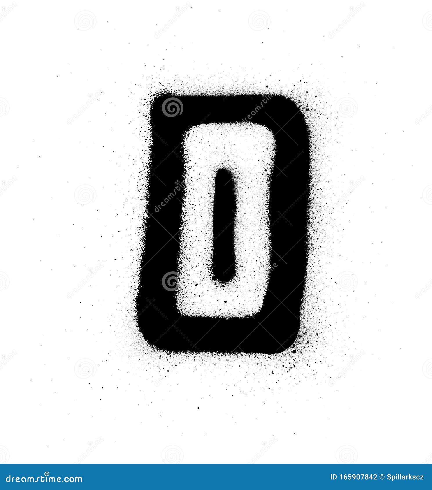 Graffiti Square O Font Sprayed in Black Over White Stock Vector ...