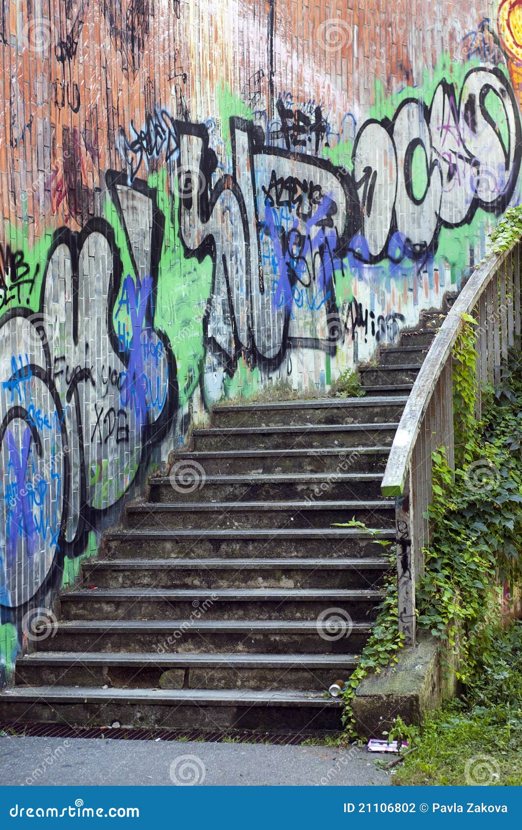 Graffiti stair stock photo. Image of spray, rough, structure - 21106802
