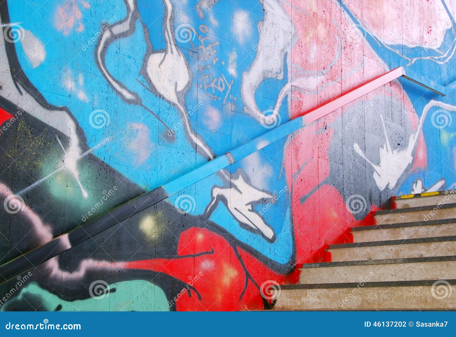 Graffiti stairs editorial photography. Image of graffiti - 46137202