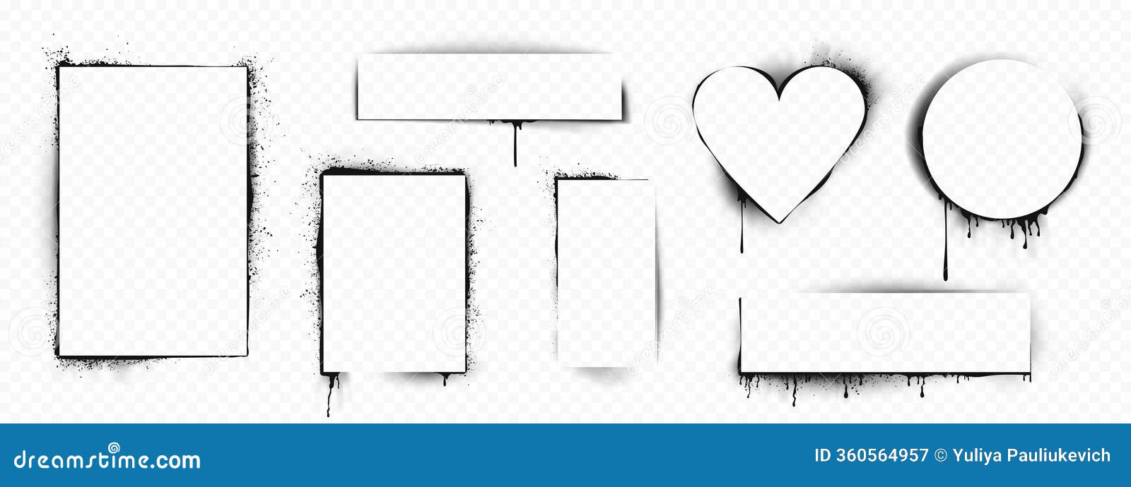 Graffiti Stencil Spray Frames of Different Shapes Stock Illustration ...