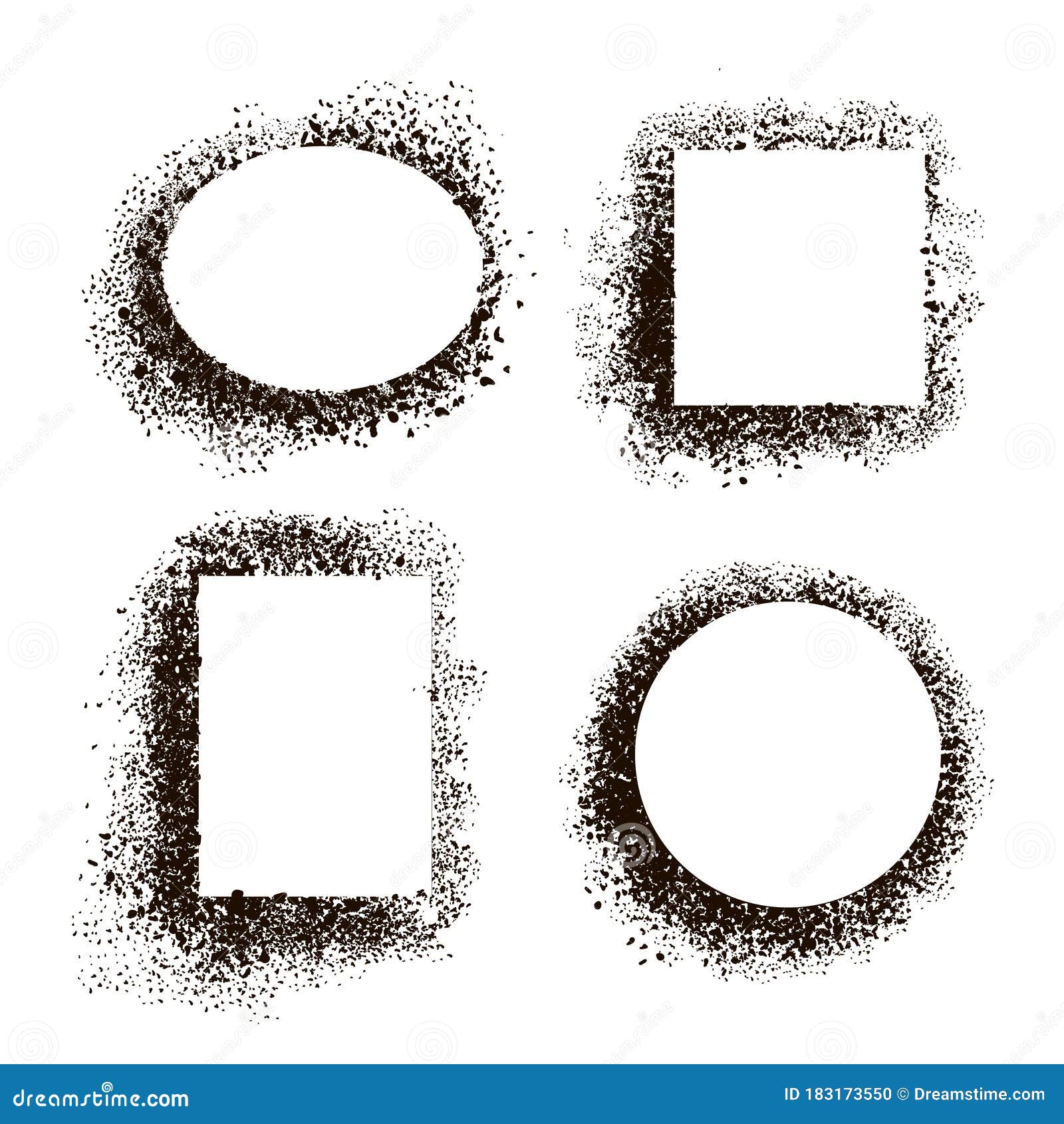 Graffiti Stencil Template Rectangle, Circle, Oval Square Frames Spray ...