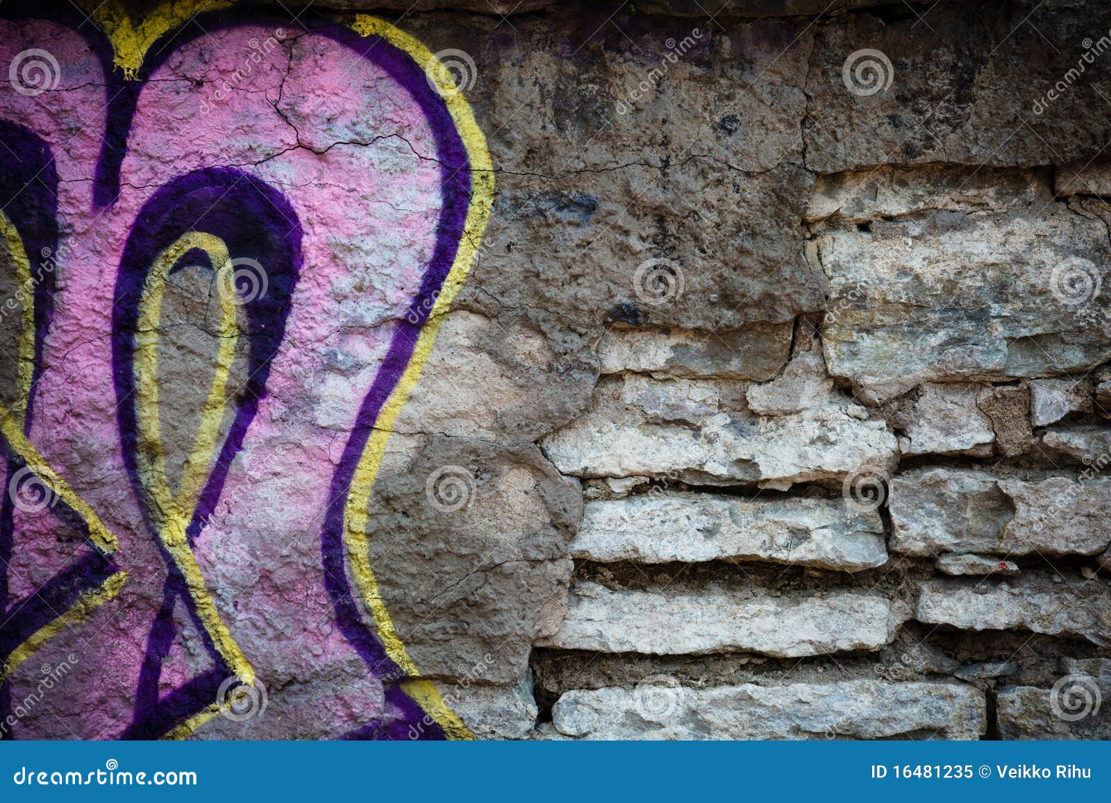 Graffiti on stone wall stock image. Image of brick, ancient - 16481235