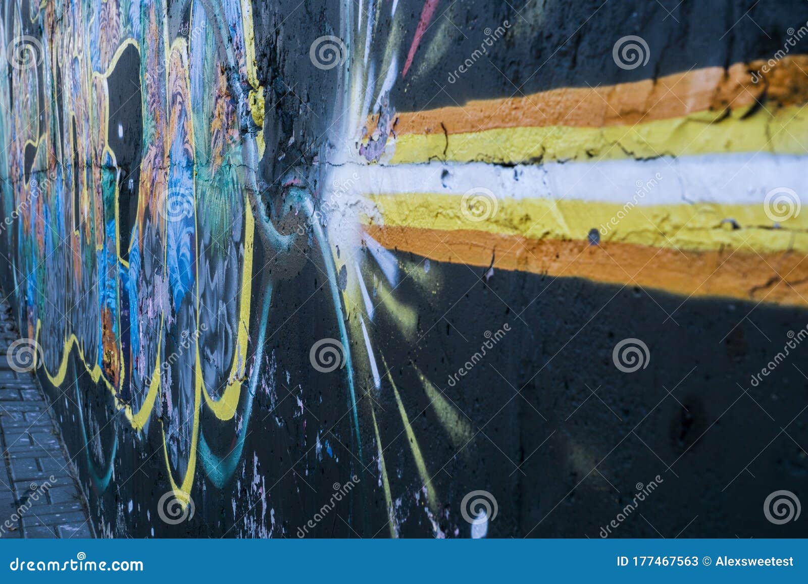 Graffiti on a stone wall editorial stock photo. Illustration of fashion ...