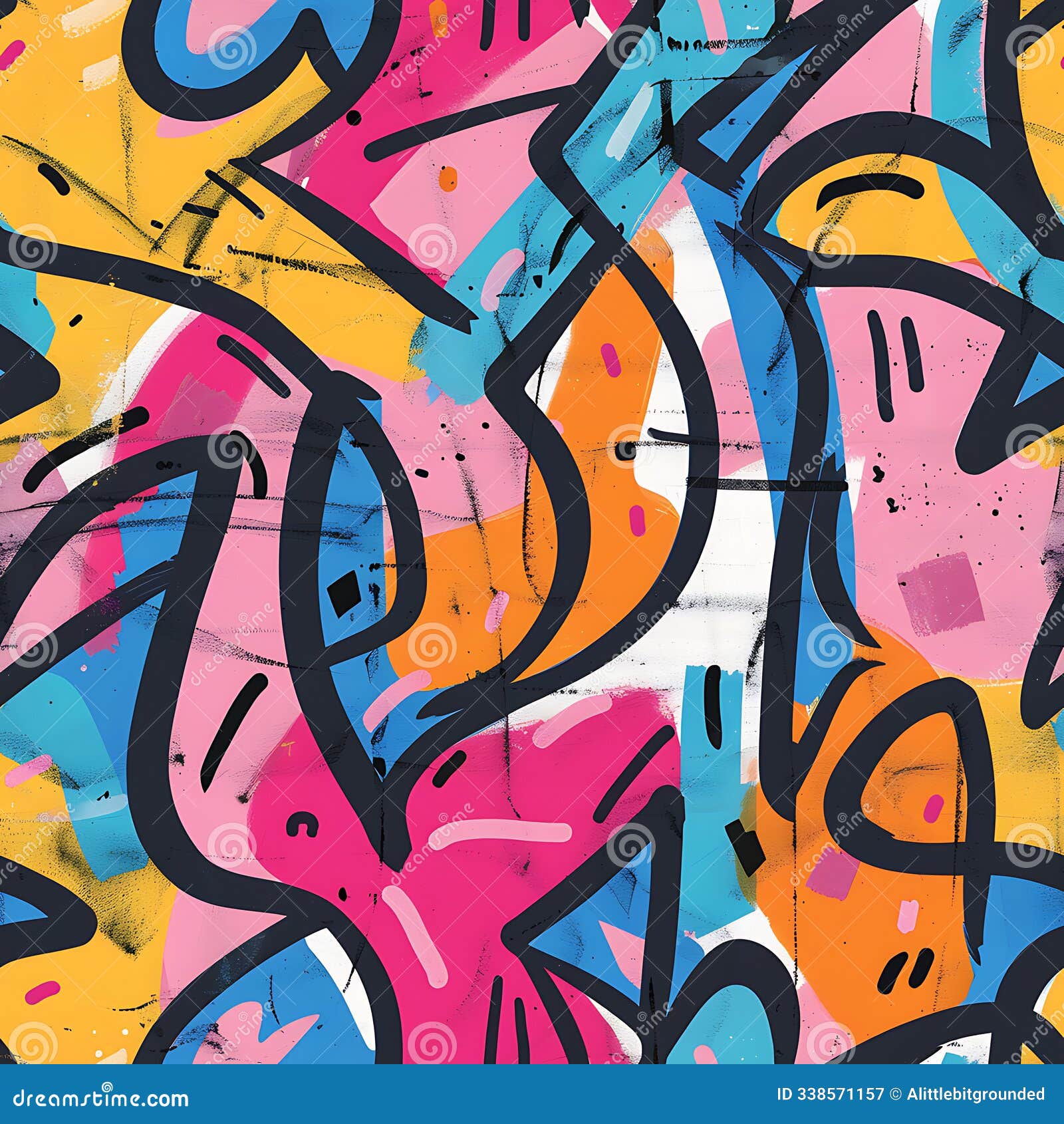 Graffiti Style Background Repeating Pattern Stock Illustration ...