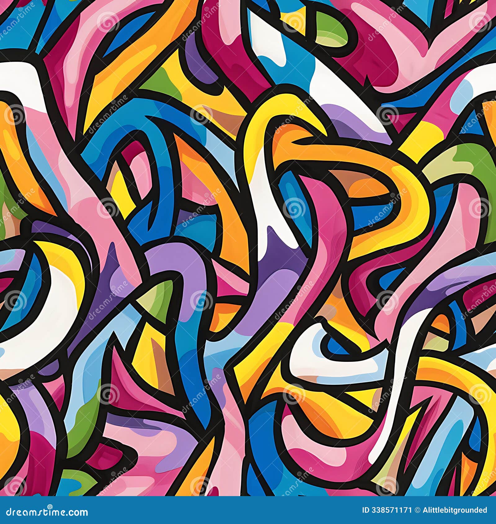 Graffiti Style Background Repeating Pattern Stock Illustration ...