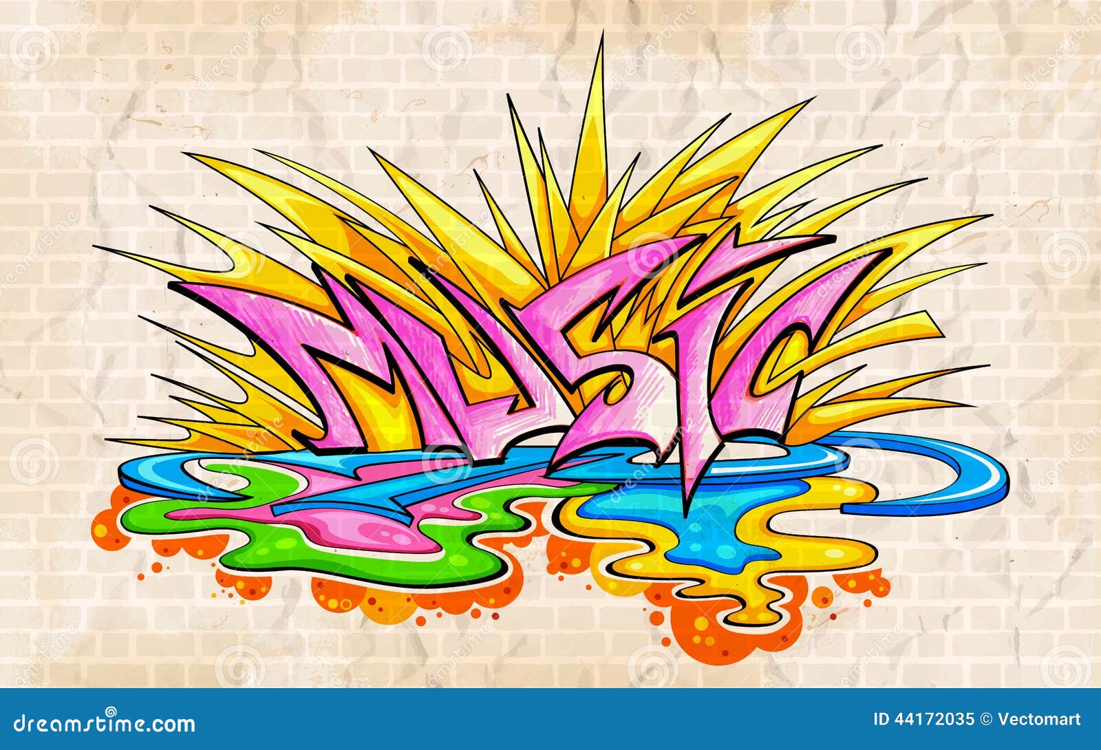Graffiti Style Music Background Stock Vector - Illustration of musical ...