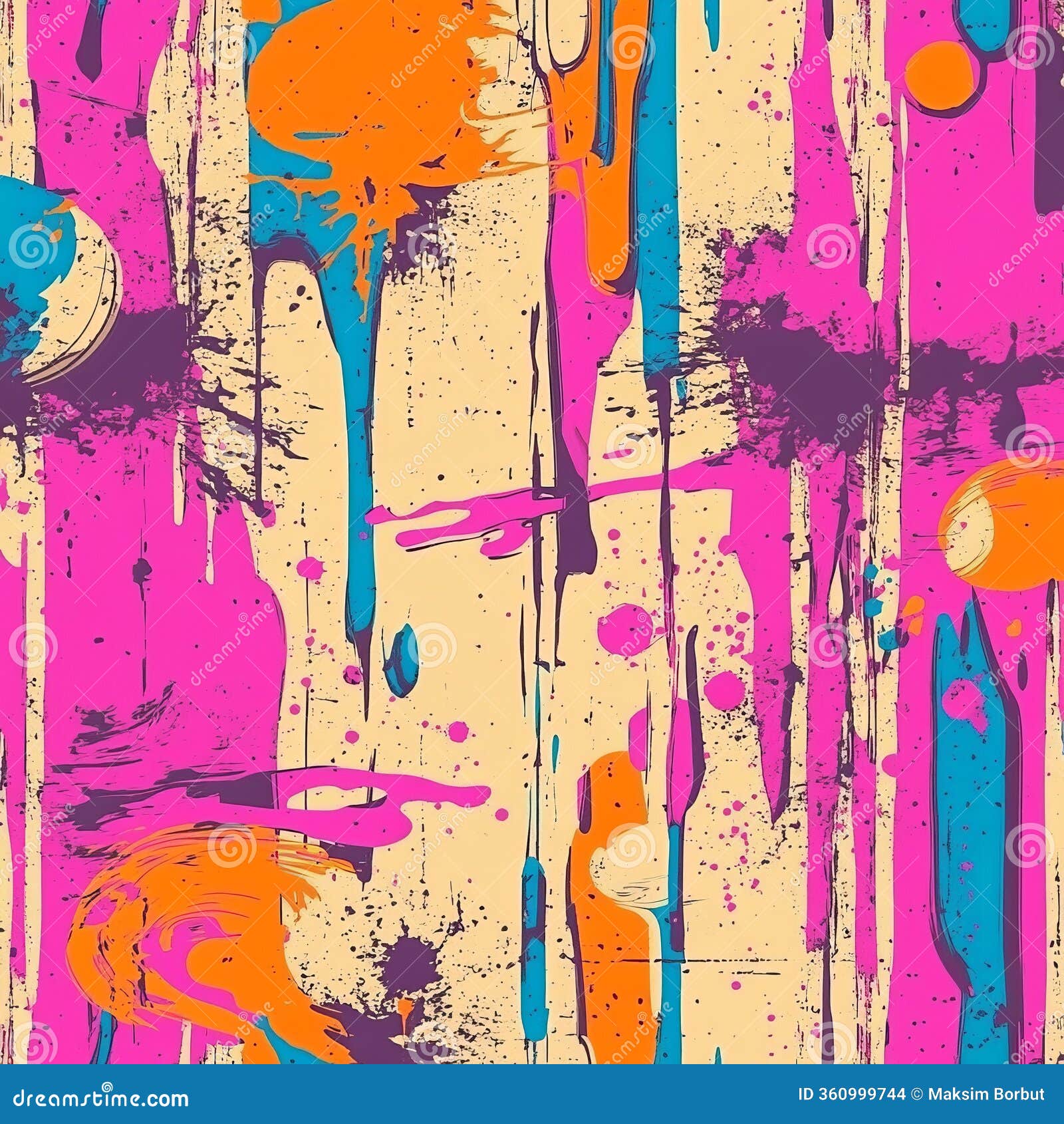 In a Graffiti-style Pop Art Piece, the Background is Dotted with Comic ...