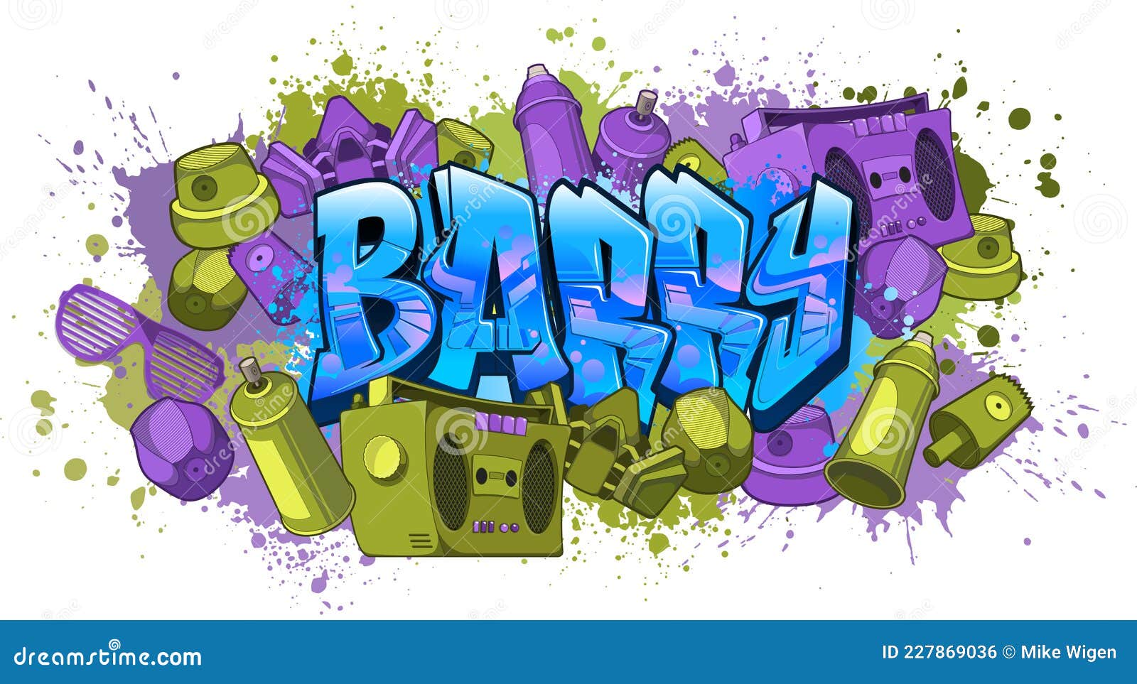Graffiti Styled Name Design - Barry Stock Vector - Illustration of ...