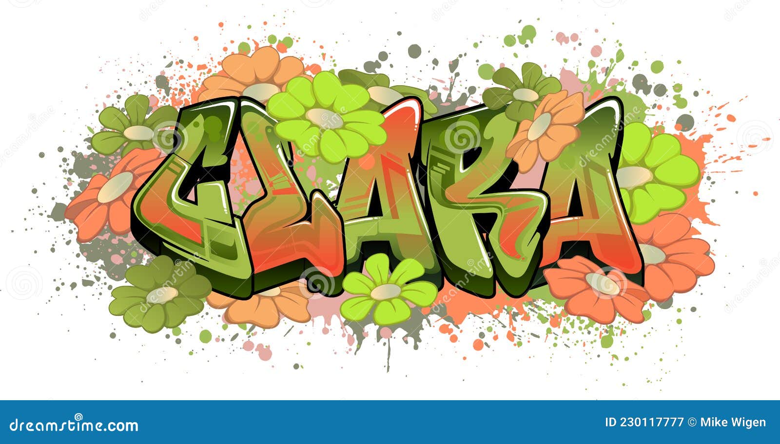 Graffiti Styled Name Design - Clara Stock Vector - Illustration of ...