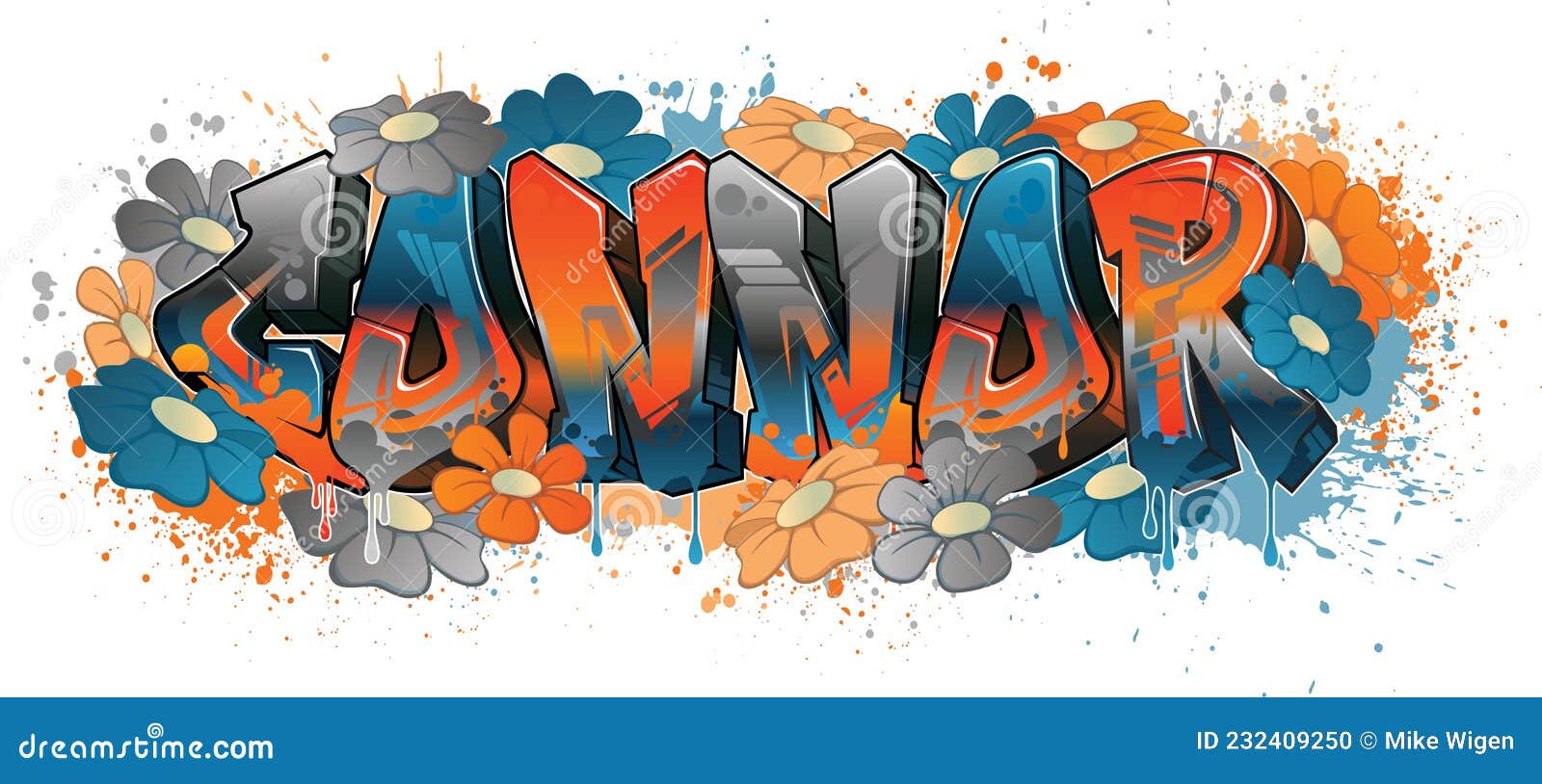 Graffiti Styled Name Design - Connor Stock Vector - Illustration of ...
