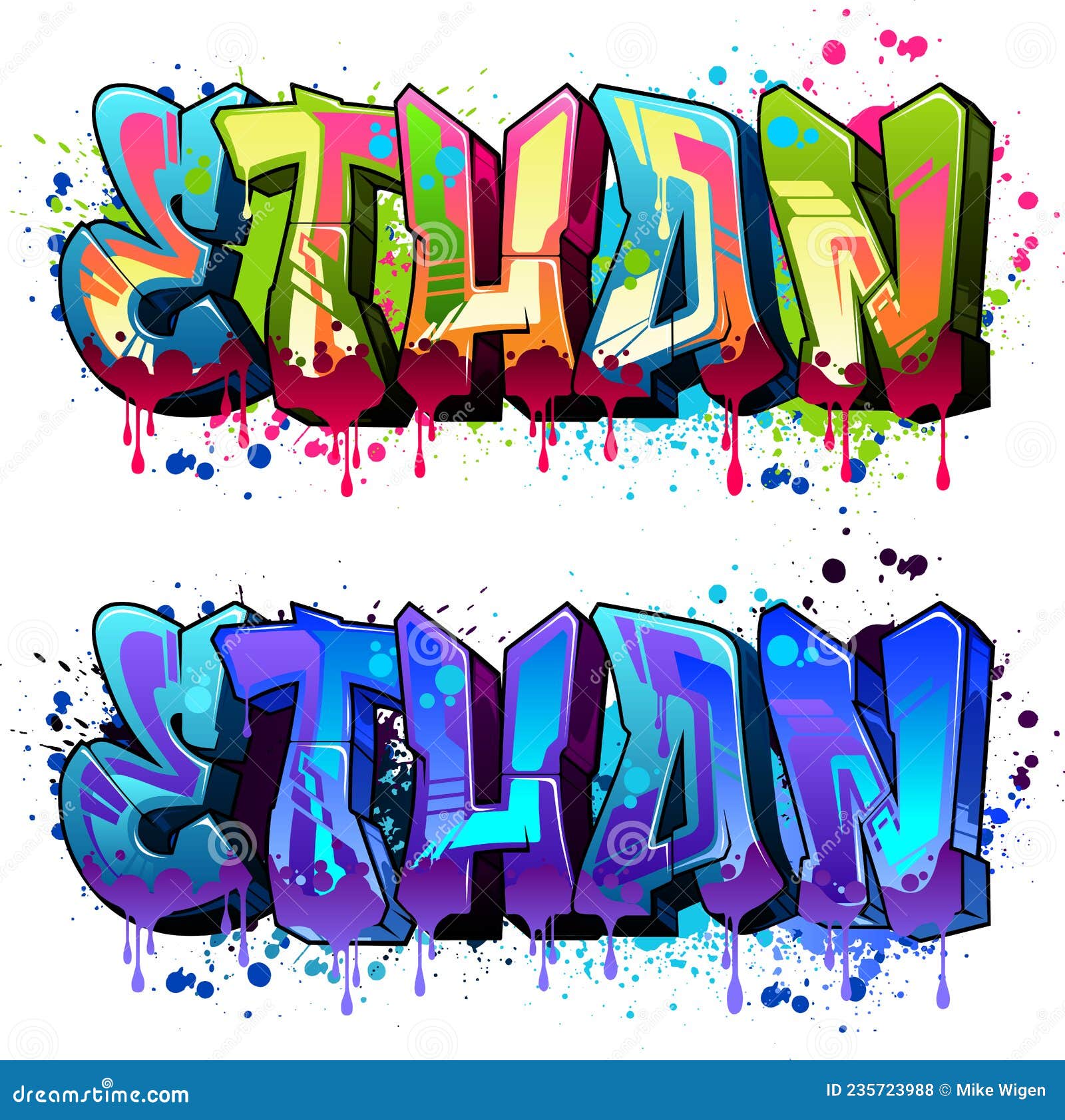 Graffiti Styled Name Design - Ethan Stock Illustration - Illustration ...