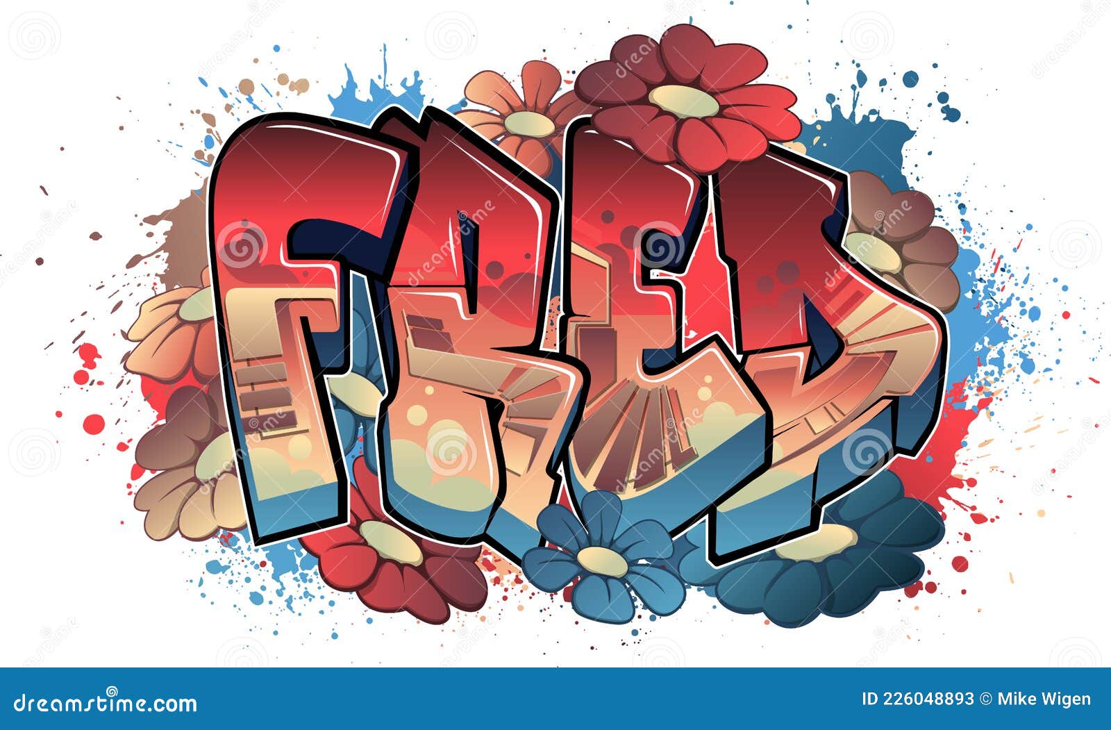 Graffiti Styled Name Design - Fred Stock Vector - Illustration of ...