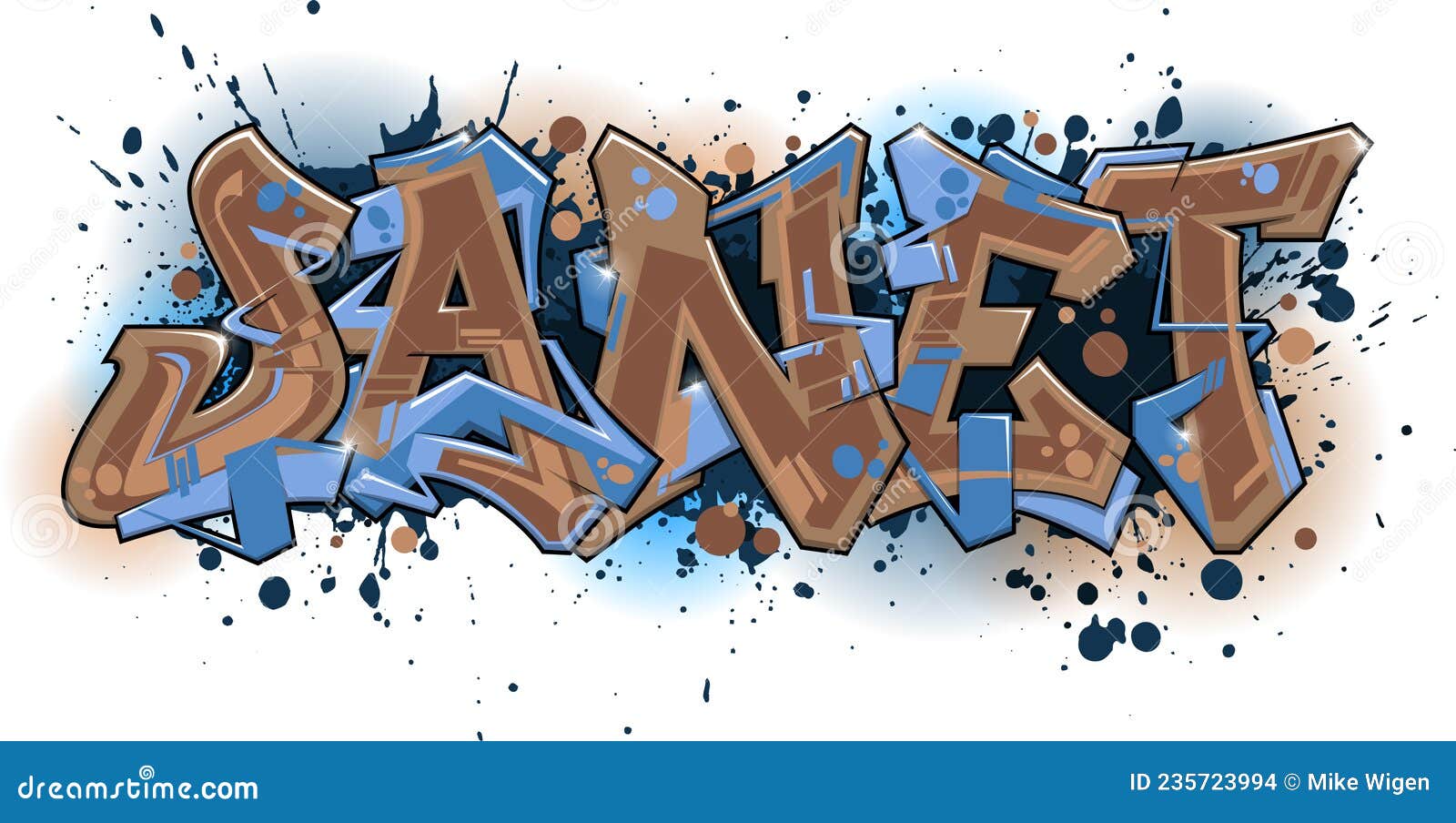 Graffiti Styled Name Design - Janet Stock Illustration - Illustration ...