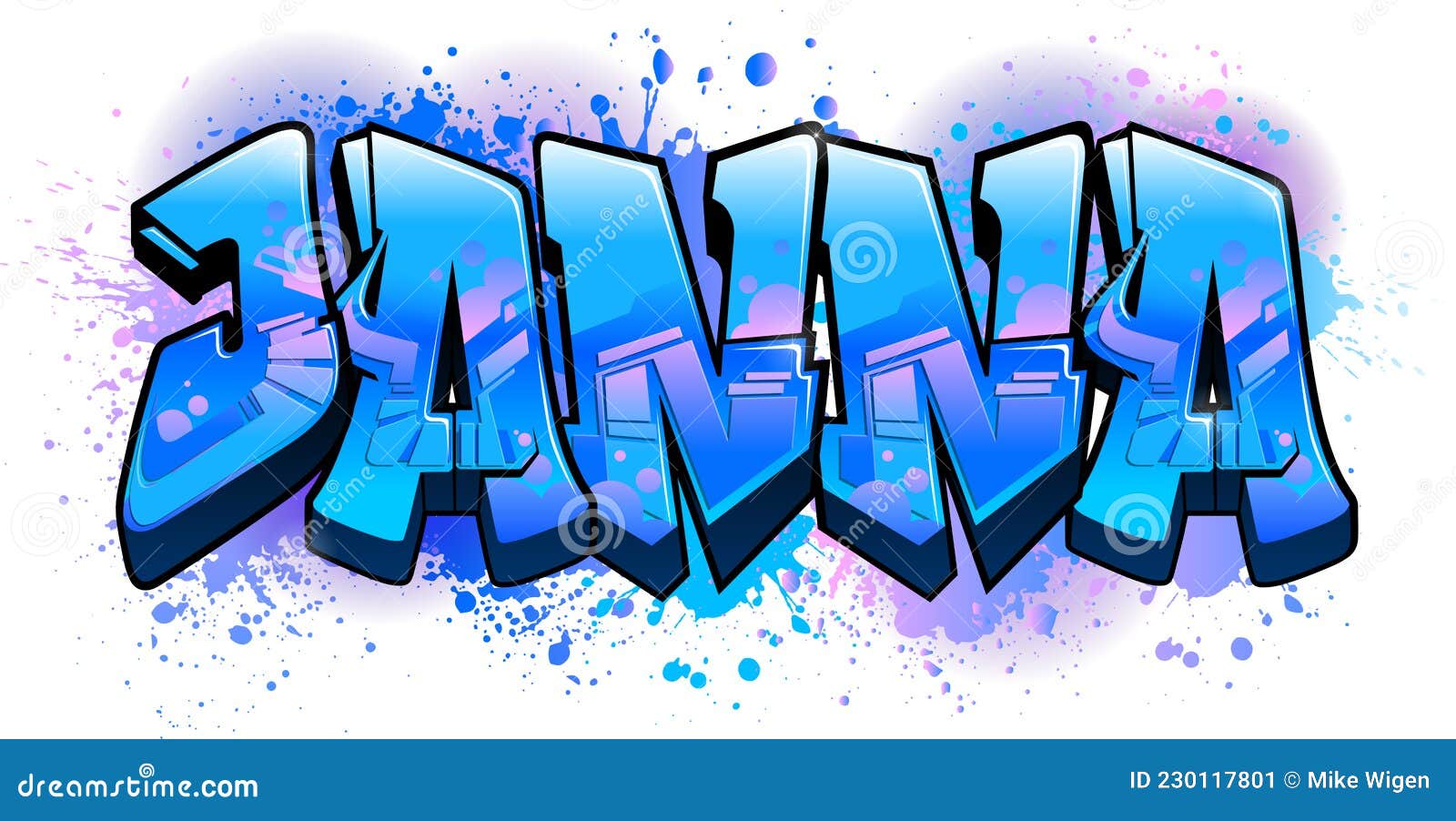 Graffiti Styled Name Design - Janna Stock Vector - Illustration of ...
