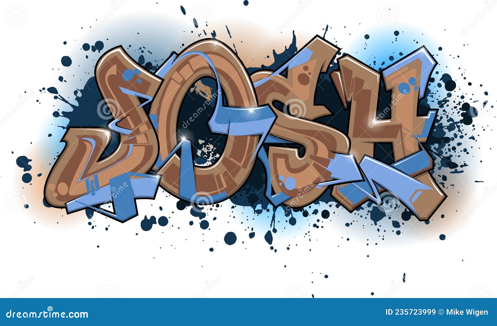 Graffiti Styled Name Design - Josh Stock Illustration - Illustration of ...