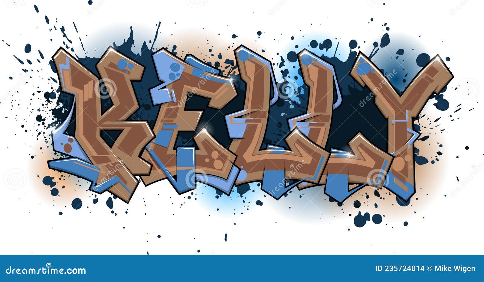 Graffiti Styled Name Design - Kelly Stock Illustration - Illustration ...