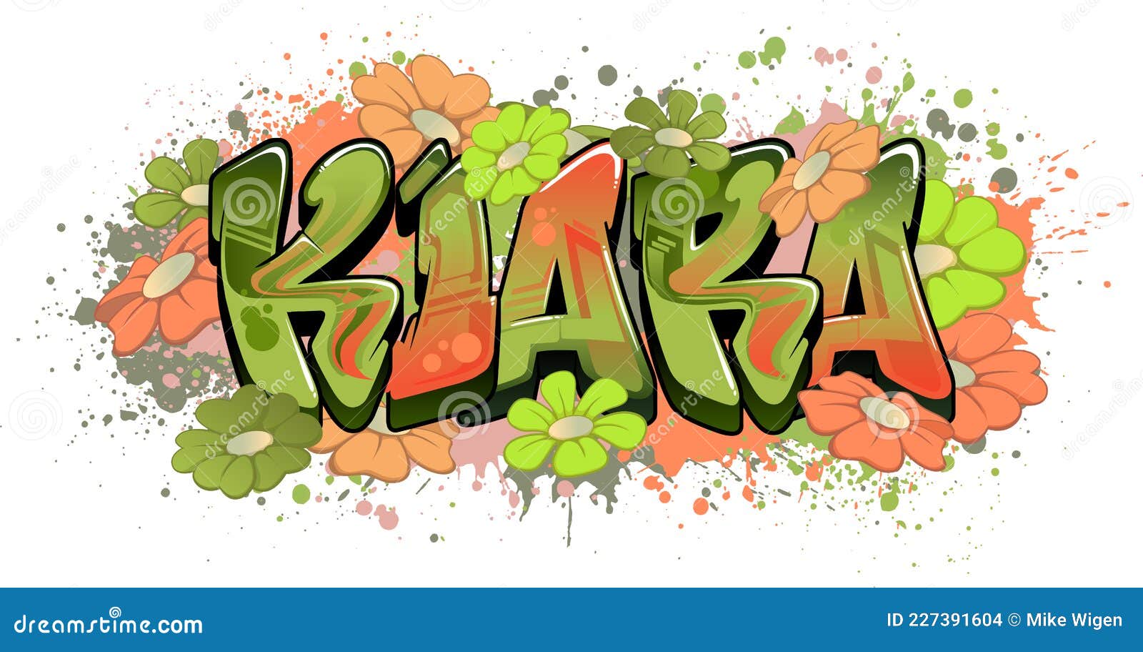 Graffiti Styled Name Design - Kiara Stock Vector - Illustration of ...