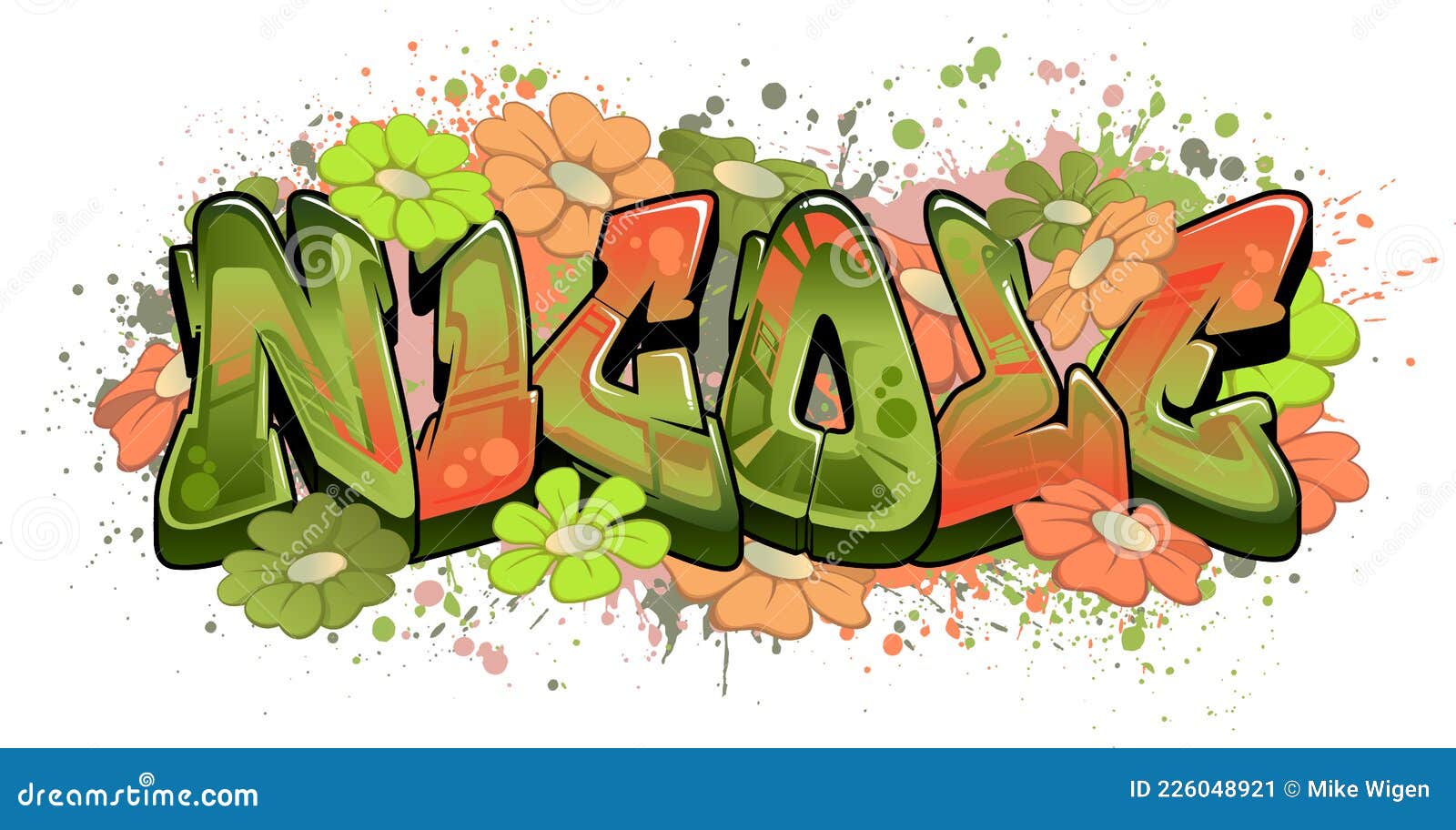 Graffiti Styled Name Design - Nicole Stock Vector - Illustration of ...