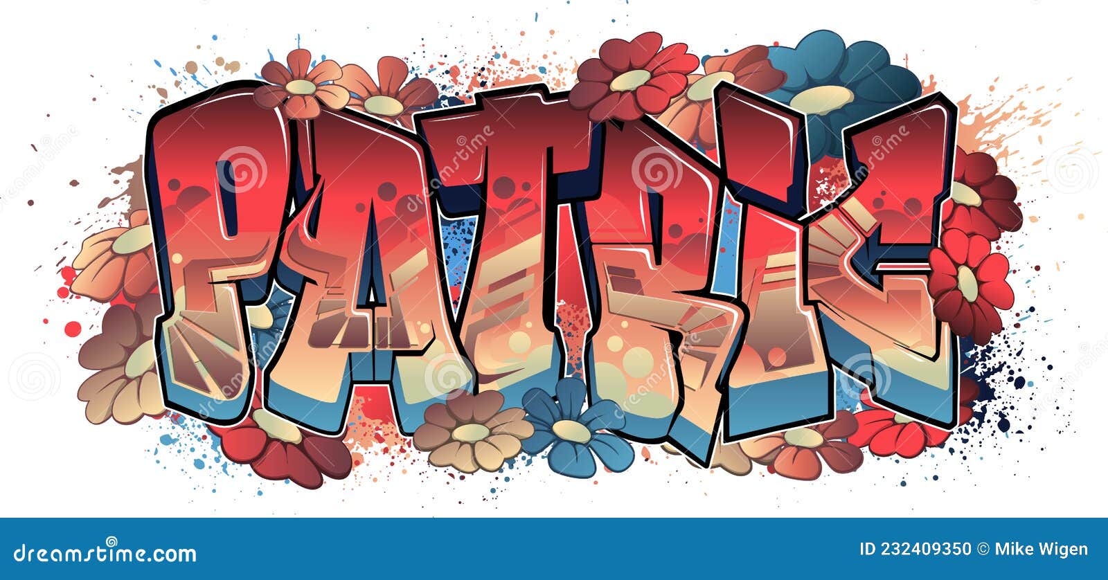 Graffiti Styled Name Design - Patric Stock Vector - Illustration of ...