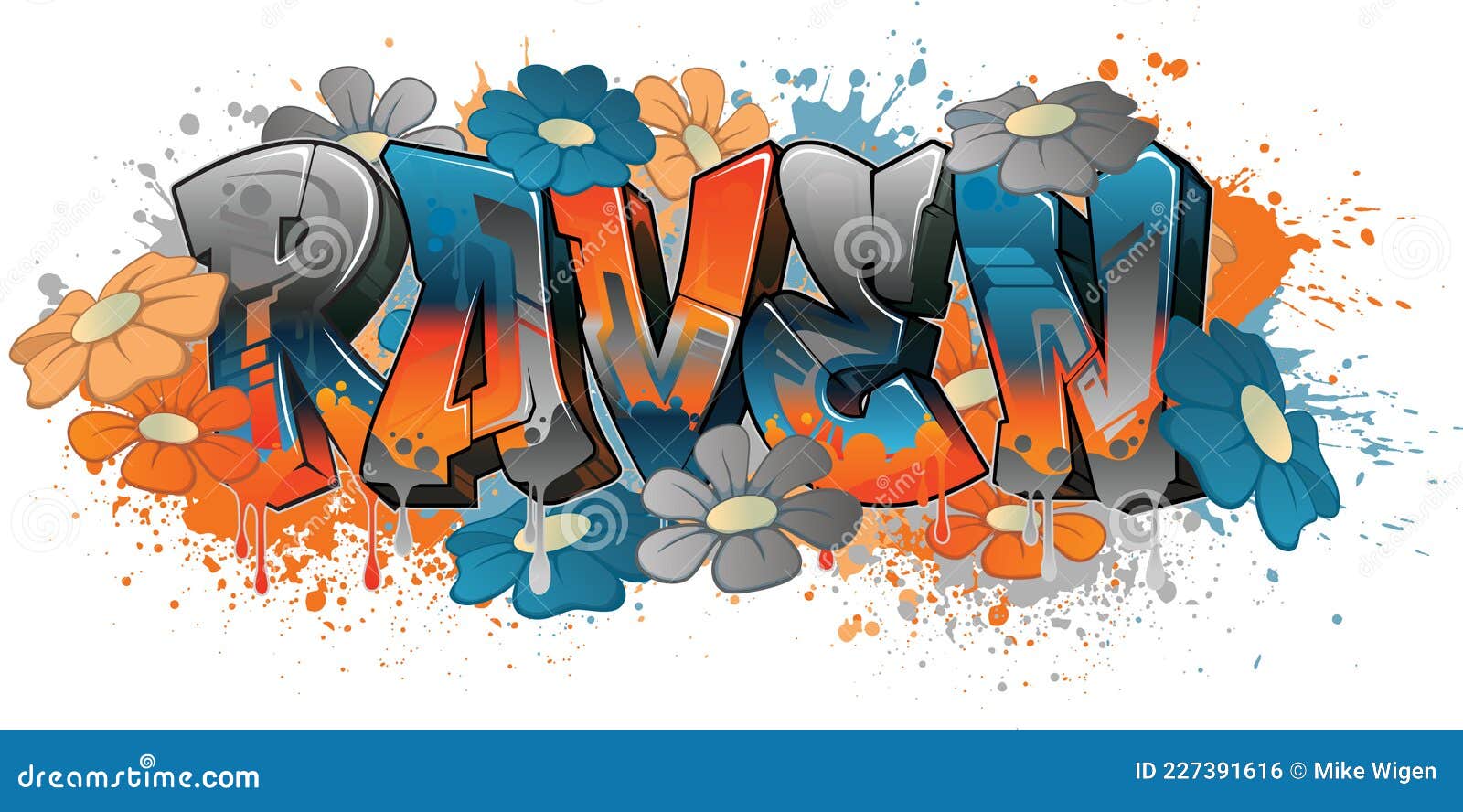 Graffiti Styled Name Design - Raven Stock Vector - Illustration of ...