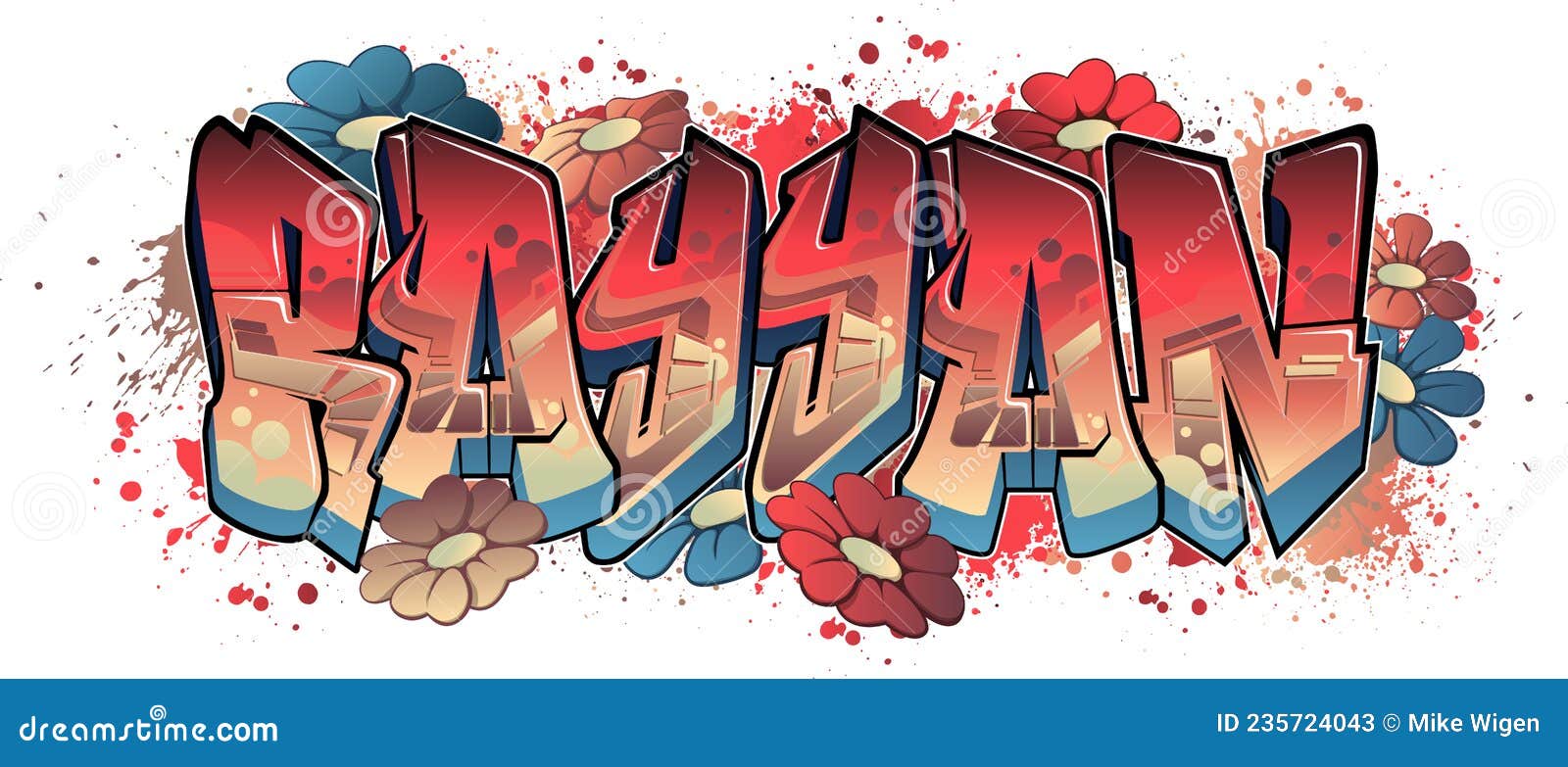 Graffiti Styled Name Design - Rayyan Stock Illustration - Illustration ...