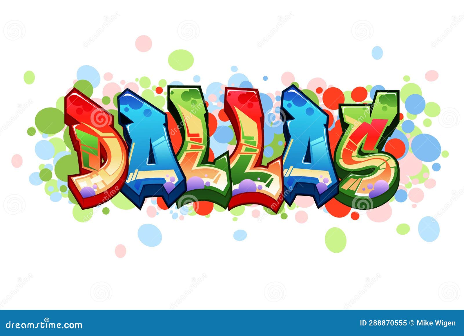Graffiti Styled Vector Graphics Design - Dallas Stock Vector ...