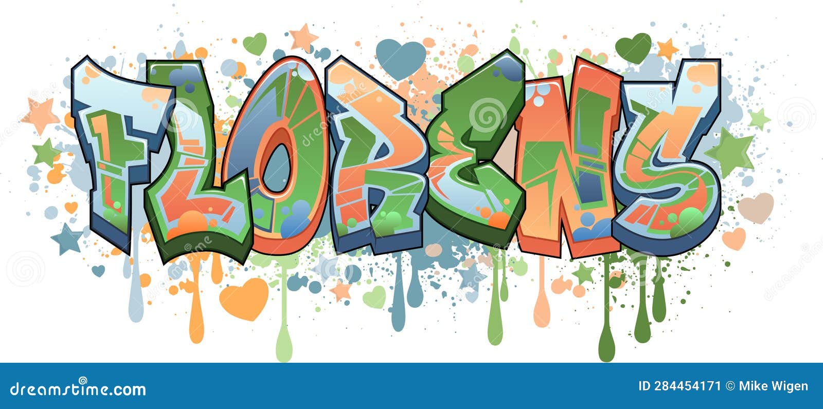 Graffiti Styled Vector Graphics Design - Florens Stock Vector ...