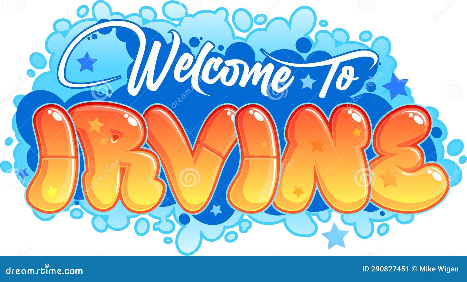 Graffiti Styled Vector Graphics Design - Irvine Stock Illustration ...