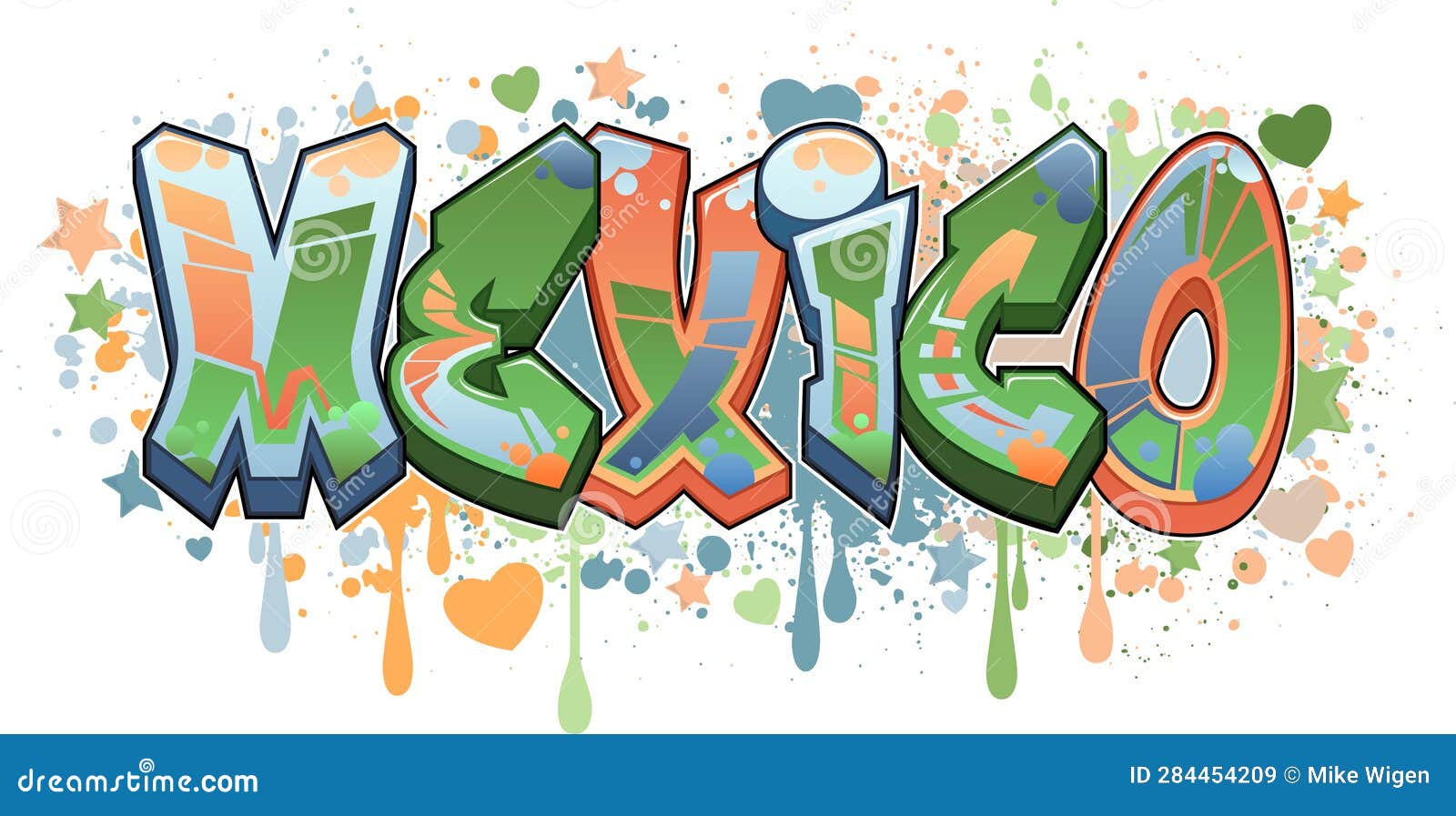 Graffiti Styled Vector Graphics Design - Mexico Stock Vector ...