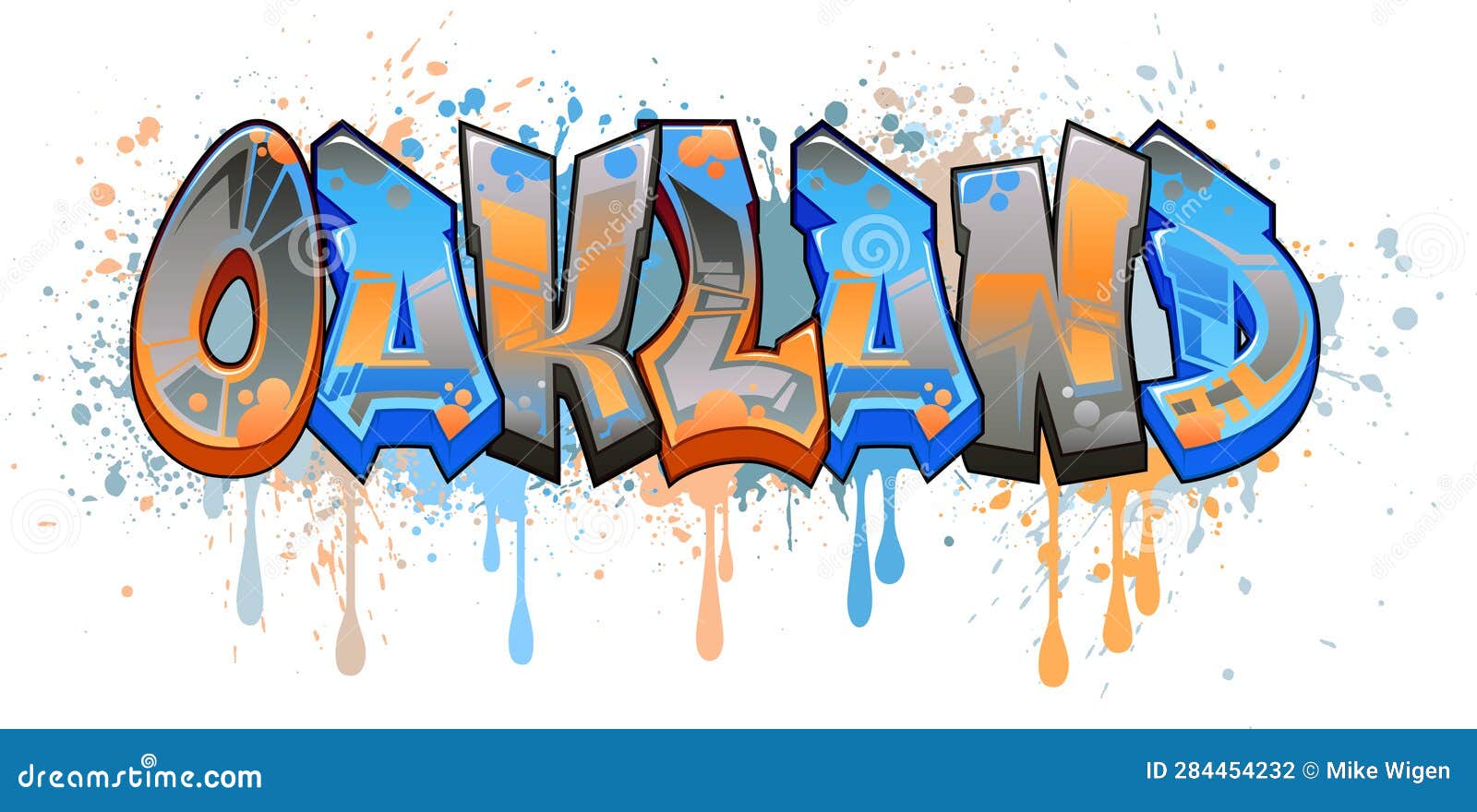 Graffiti Styled Vector Graphics Design - Oakland Stock Vector ...