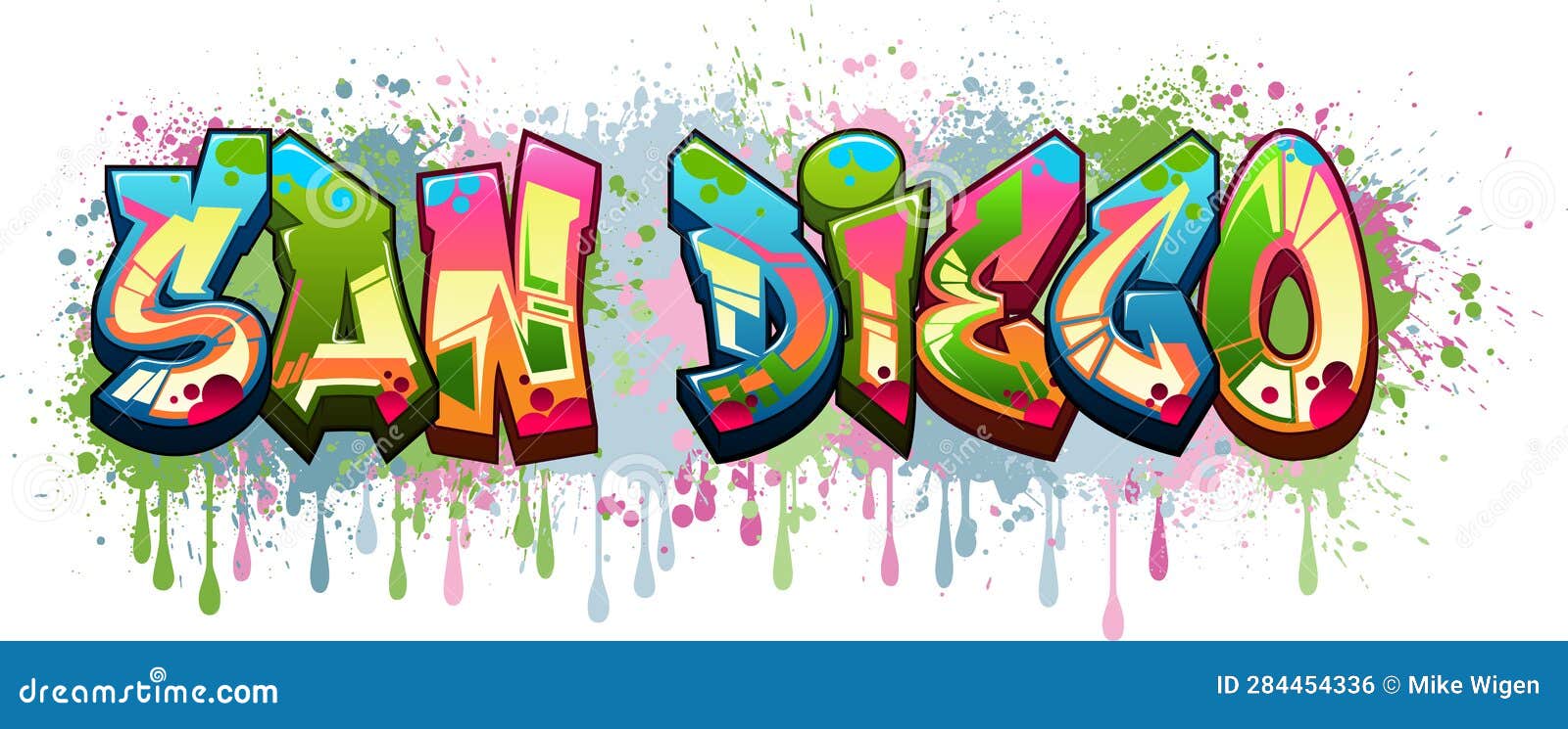 Graffiti Styled Vector Graphics Design - San Diego Stock Vector ...