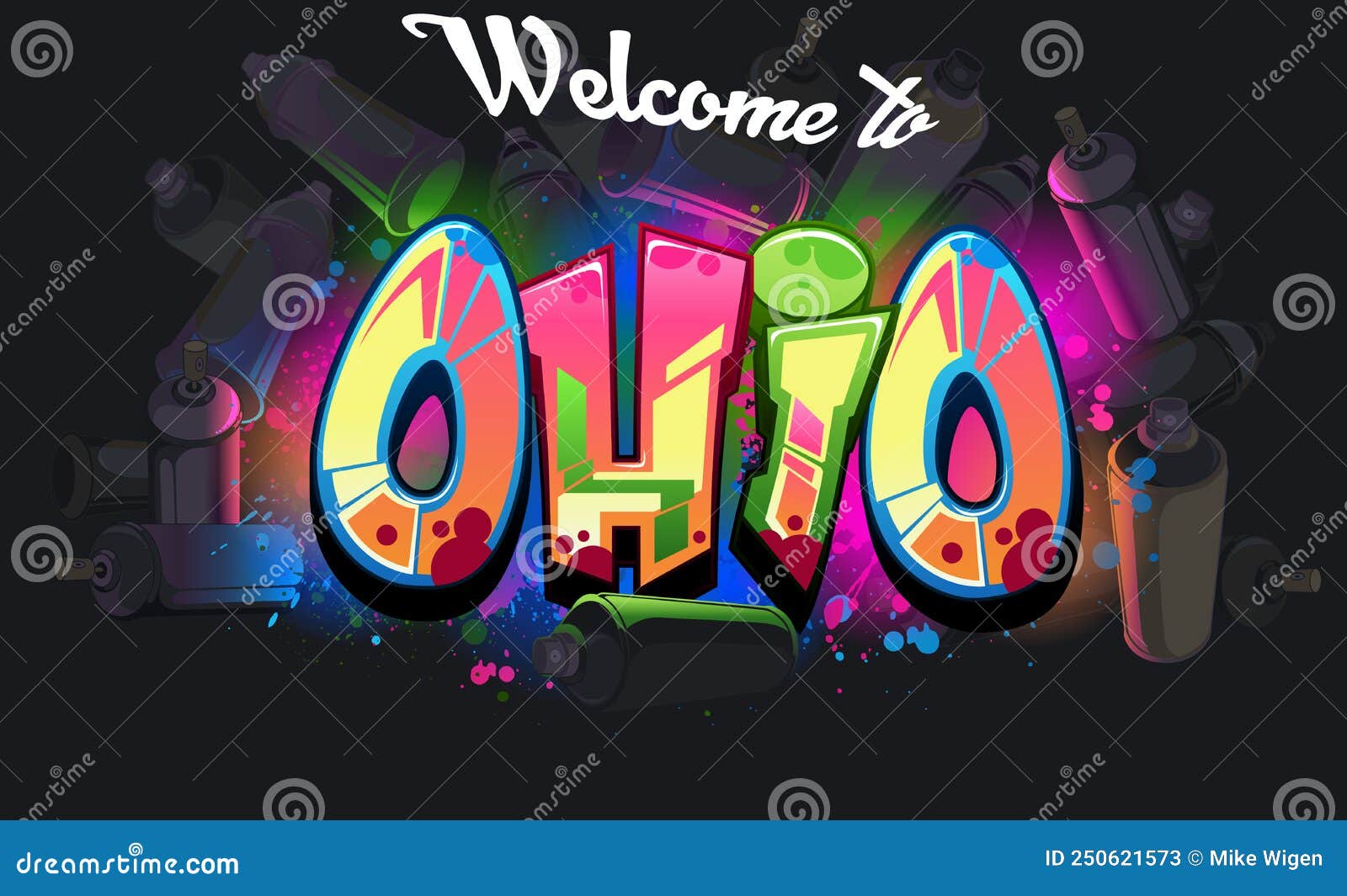 Graffiti Styled Vector Graphics Design - the State of Ohio Stock Vector ...