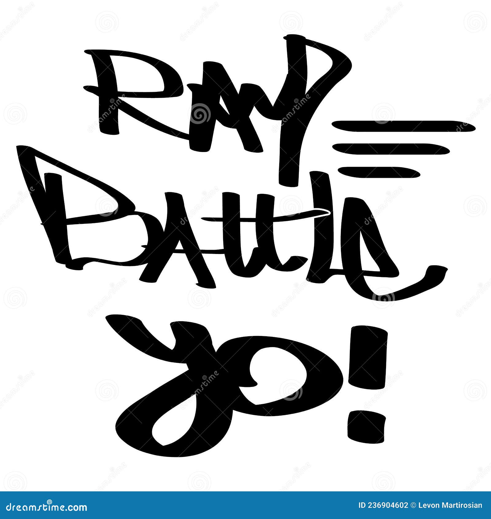 Graffiti Tag Inscription Rap Battle on a White Background. Vector Art ...