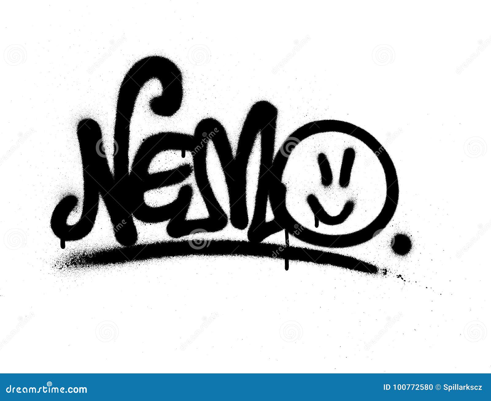 Graffiti Tag Nemo Sprayed with Leak in Black on White Stock Vector ...