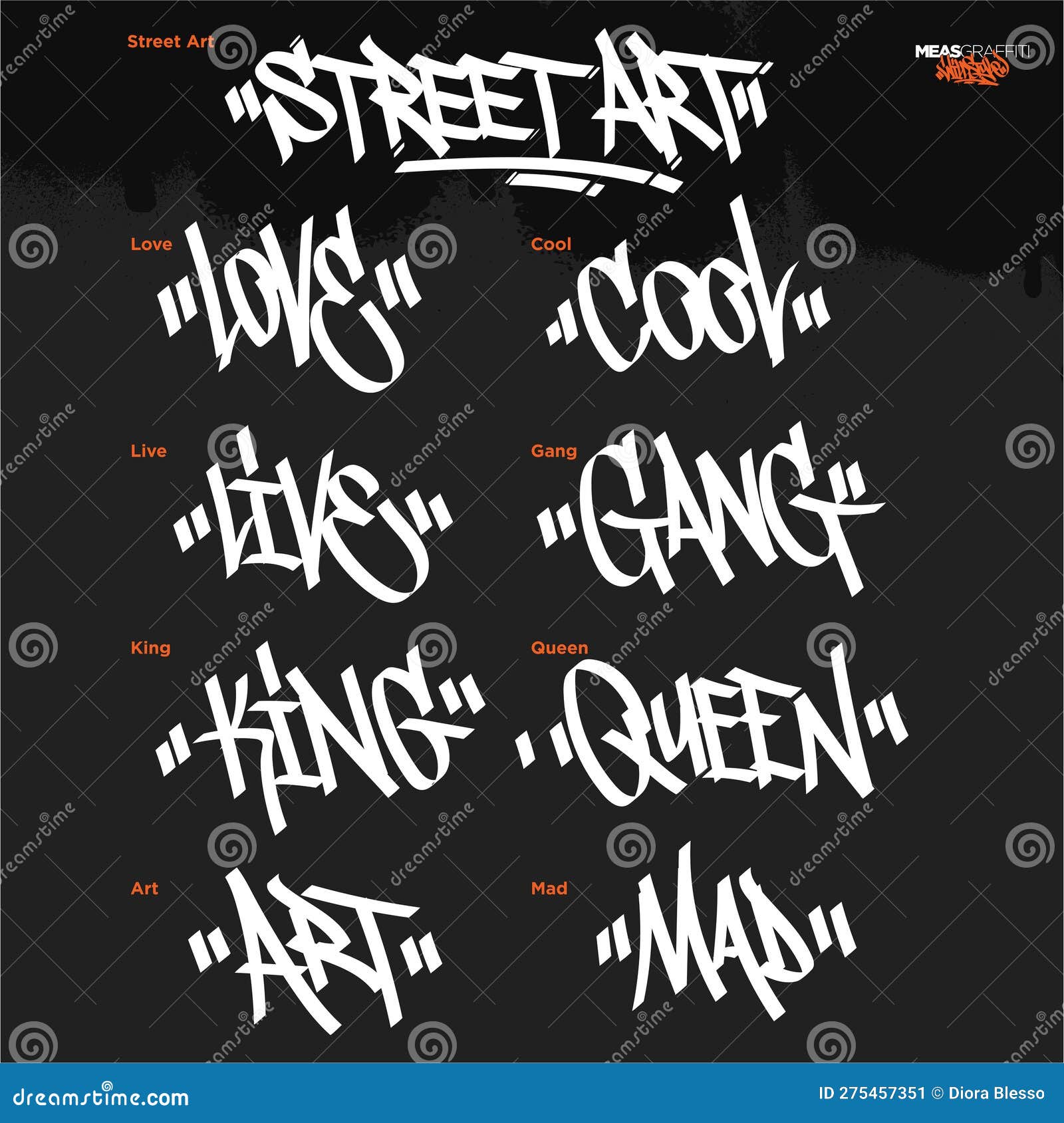 The Words or Text Writing in Graffiti Tag Styles. Hand Drawn Graffiti ...