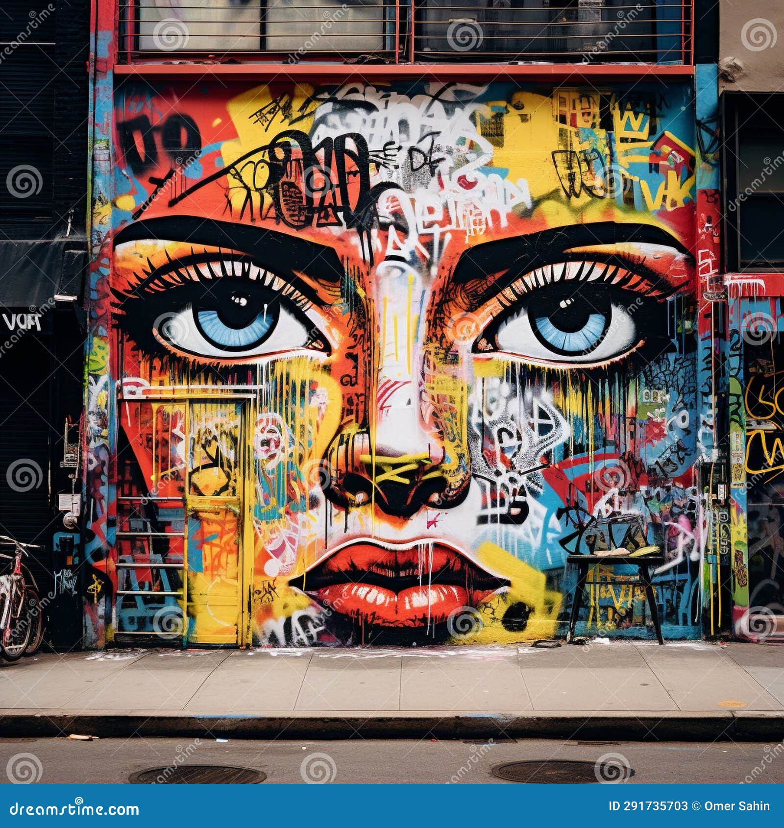 The Graffiti Tapestry: a Synthesis of Diverse Street Art Elements Stock ...