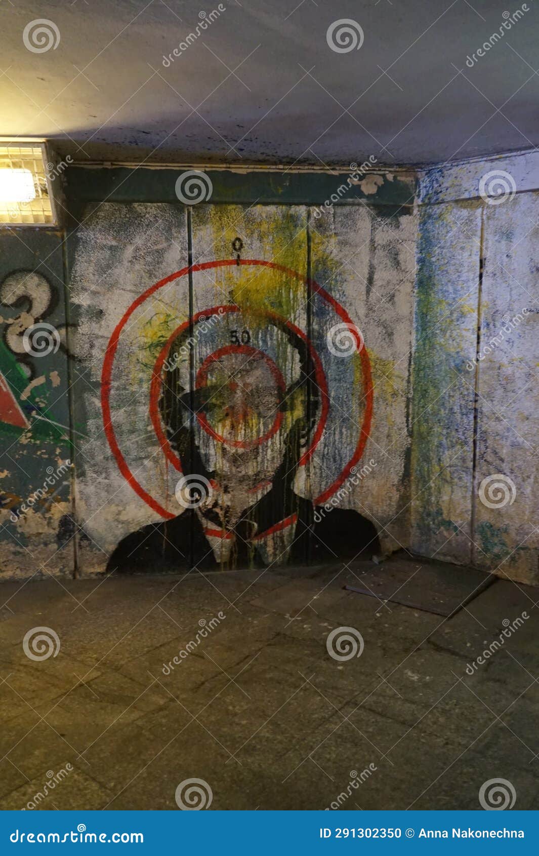Graffiti with a Target on the Forehead of Dictator Putin in an ...