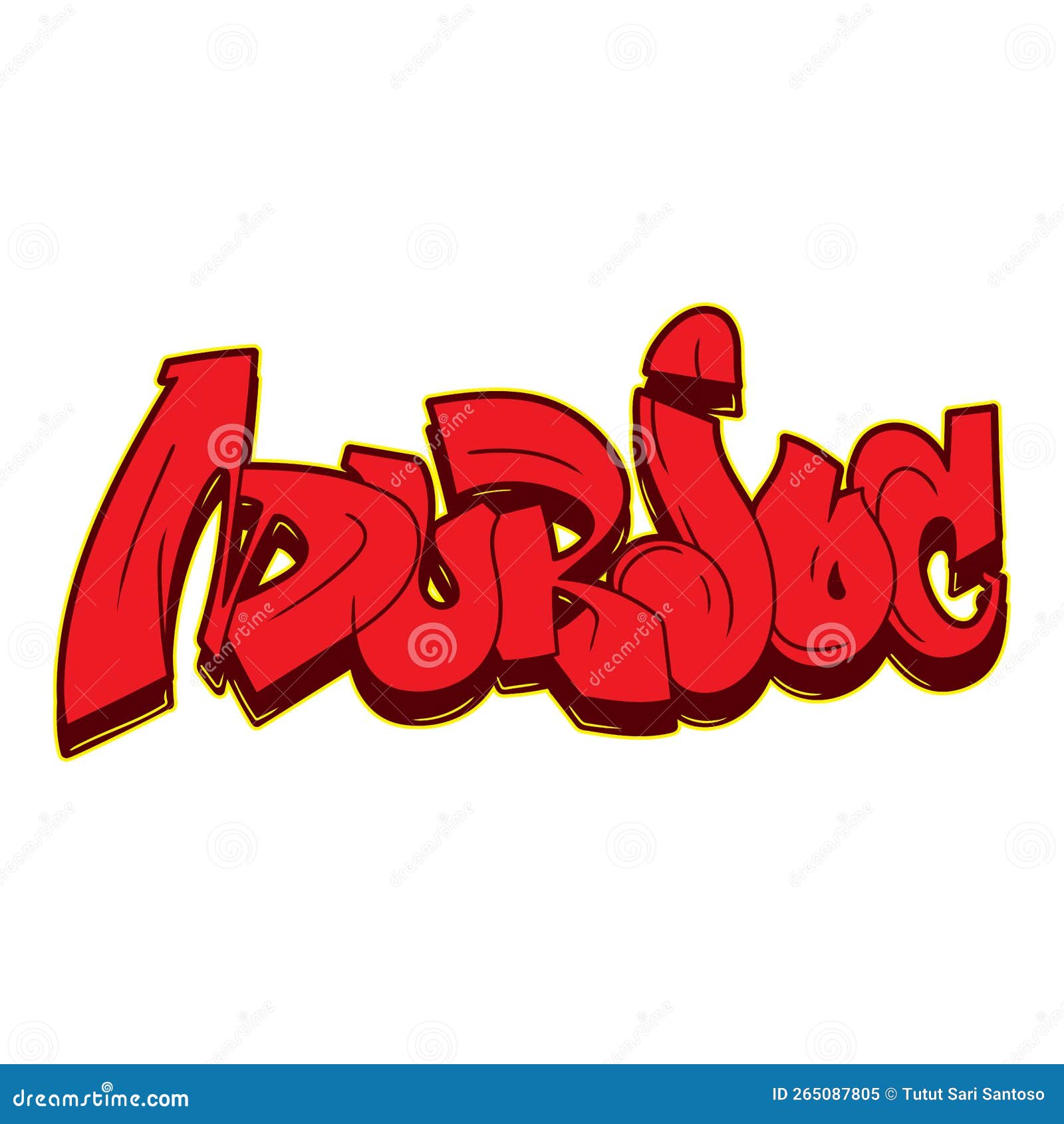 Murdoc graffiti stock vector. Illustration of street - 265087805