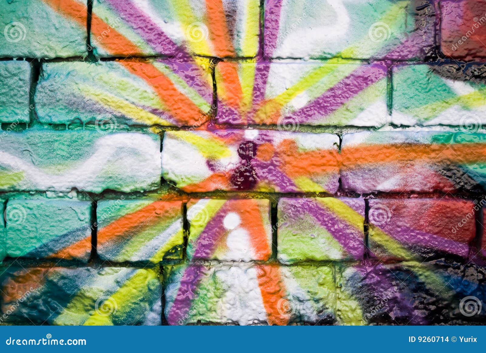 Graffiti on the Textured Brick Wall Stock Photo - Image of background ...