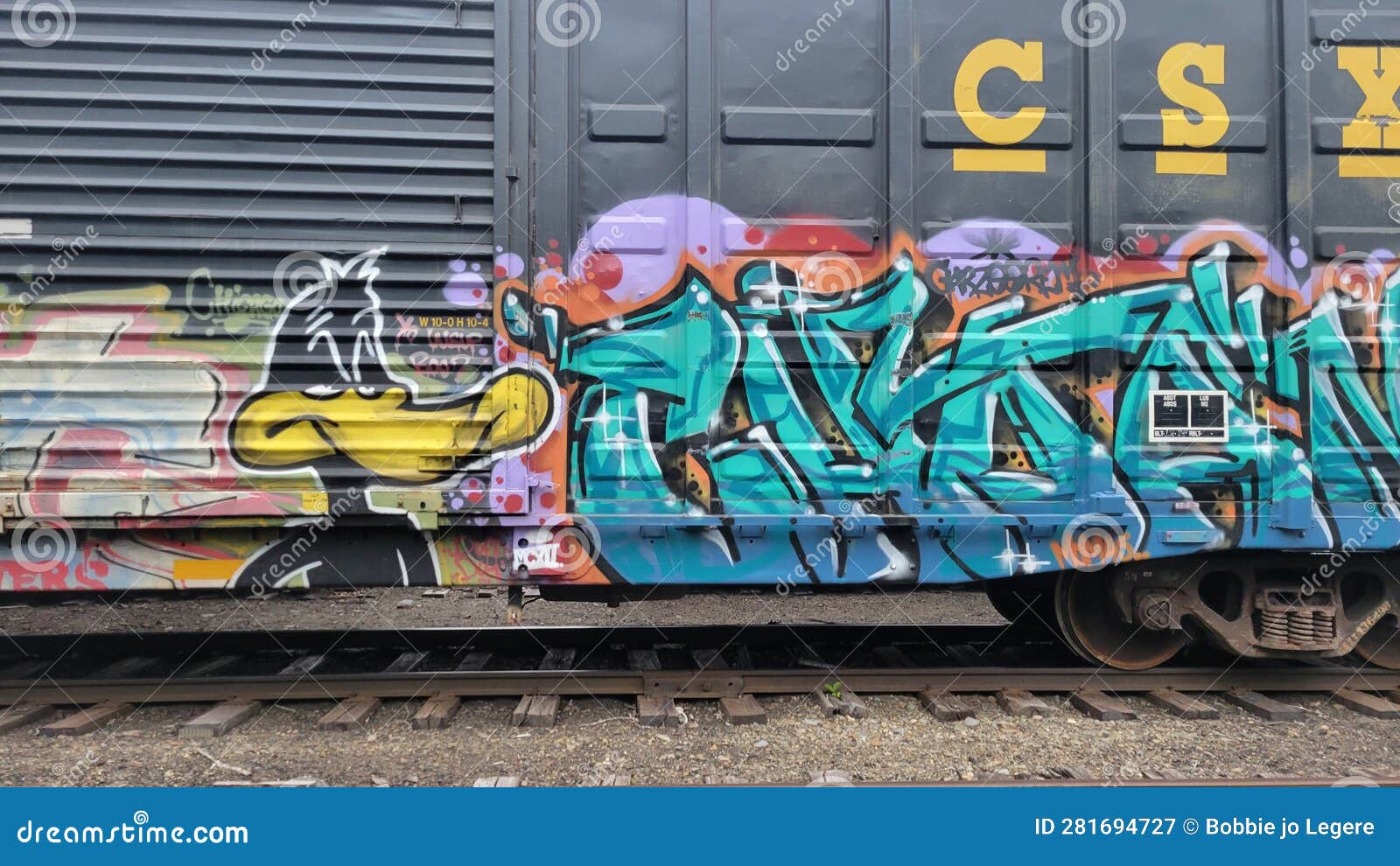 Graffiti on the tracks editorial photography. Image of graffiti - 281694727