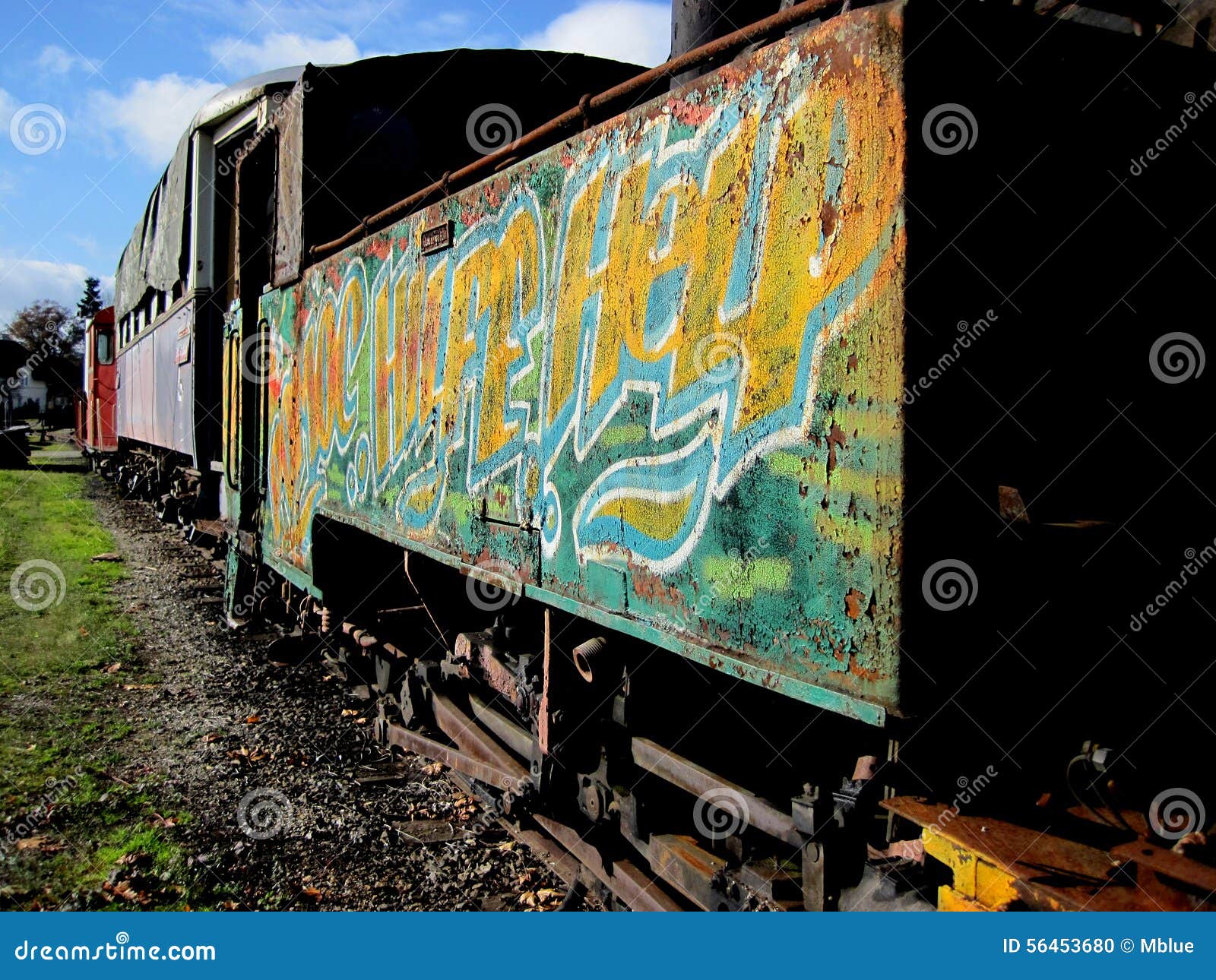Graffiti train stock photo. Image of sterreich, locomotive - 56453680