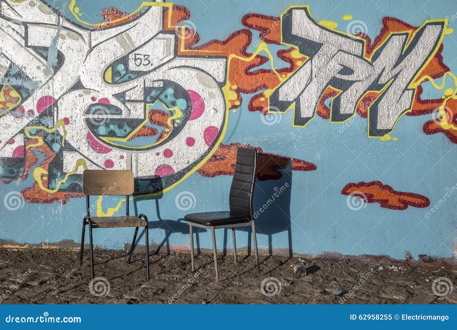 Graffiti editorial image. Image of graffiti, chairs, colorful - 62958255