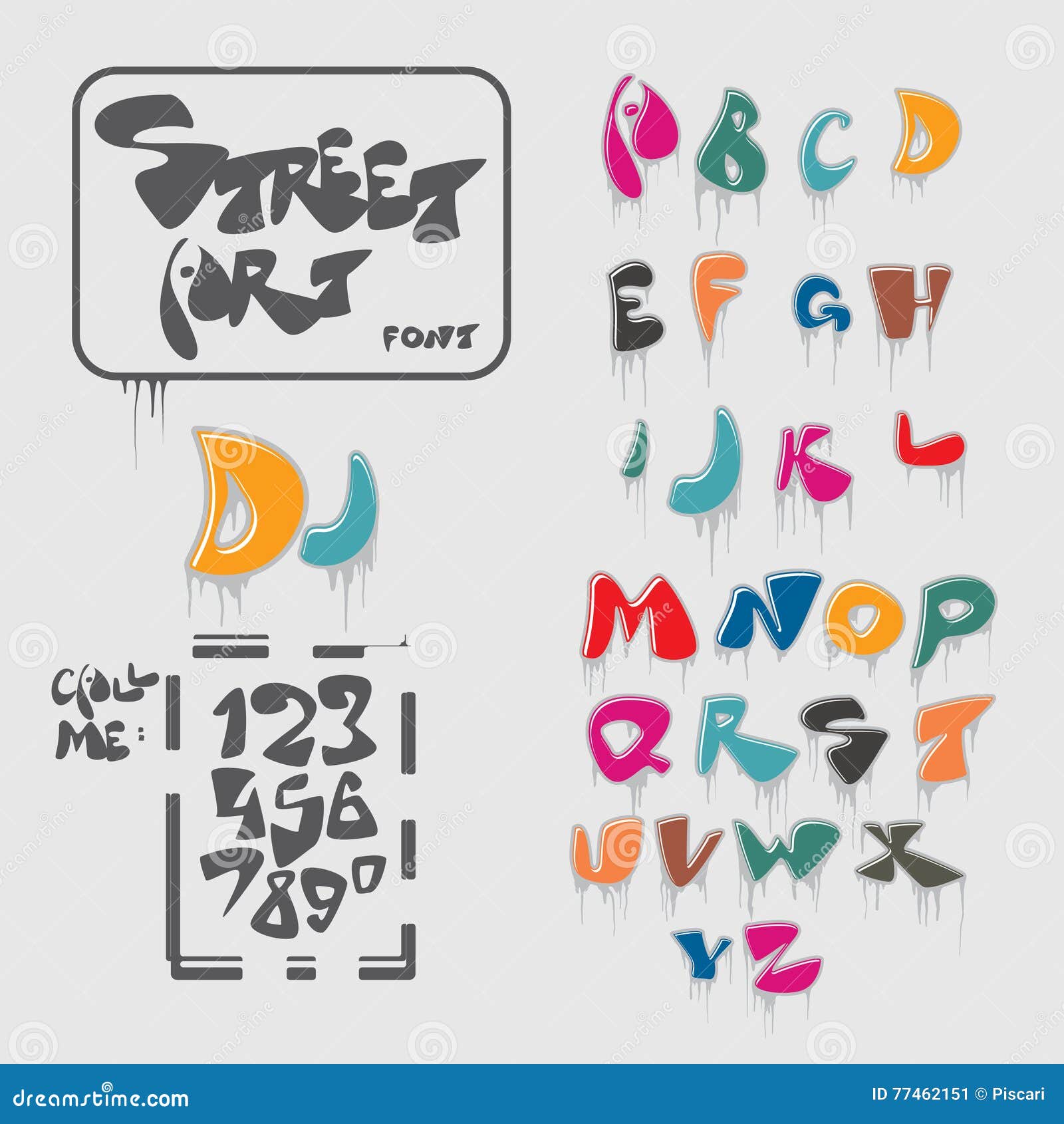 Graffiti typeface alphabet stock vector. Illustration of colorful ...