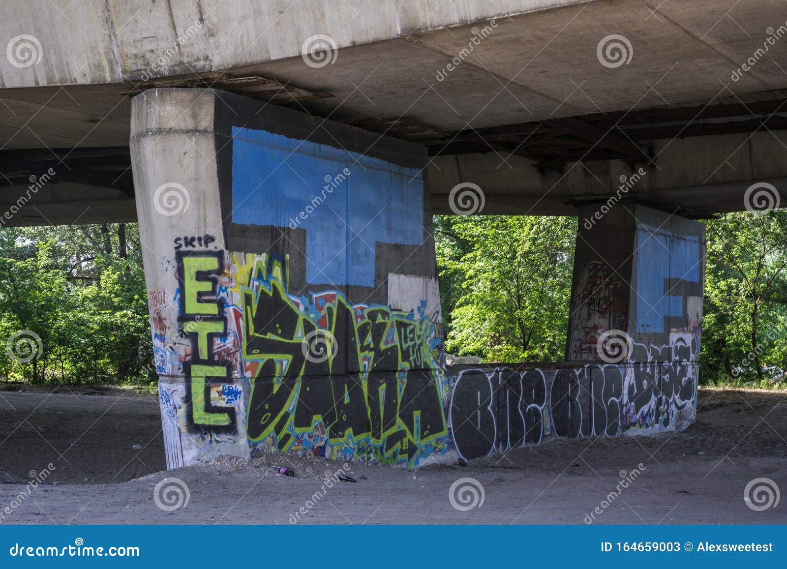 Graffiti under the bridge editorial stock photo. Image of lifestyle ...