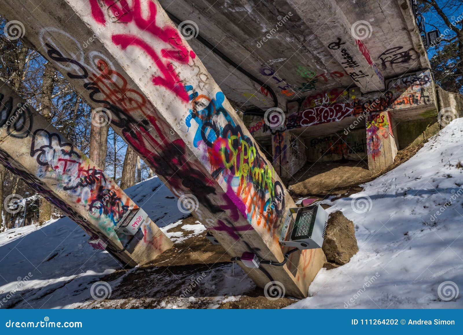 Graffiti Under A Railroad Bridge In Lehigh Gorge State Park, Pen Stock ...
