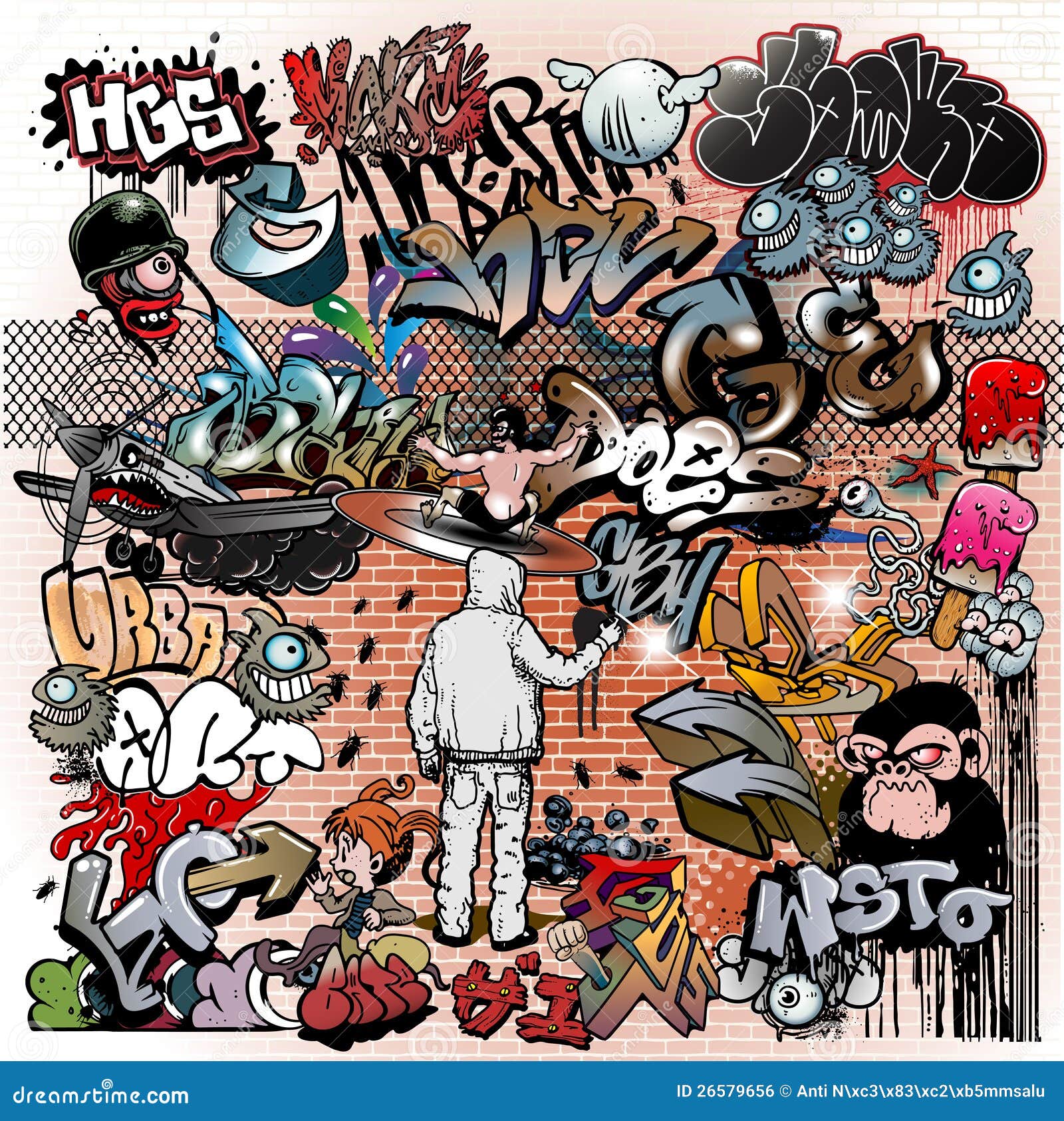 Graffiti Urban Art Elements Stock Vector - Illustration of hand ...