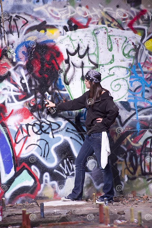 Graffiti Vandal stock photo. Image of gang, urban, abandoned - 8900554